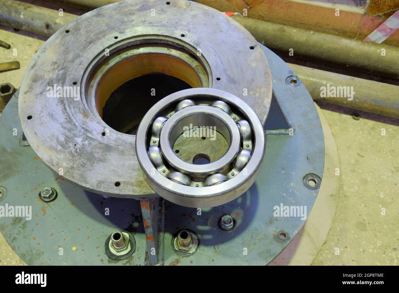 Gleitlager. Detail der asynchrone Elektromotor. Reparatur des ...