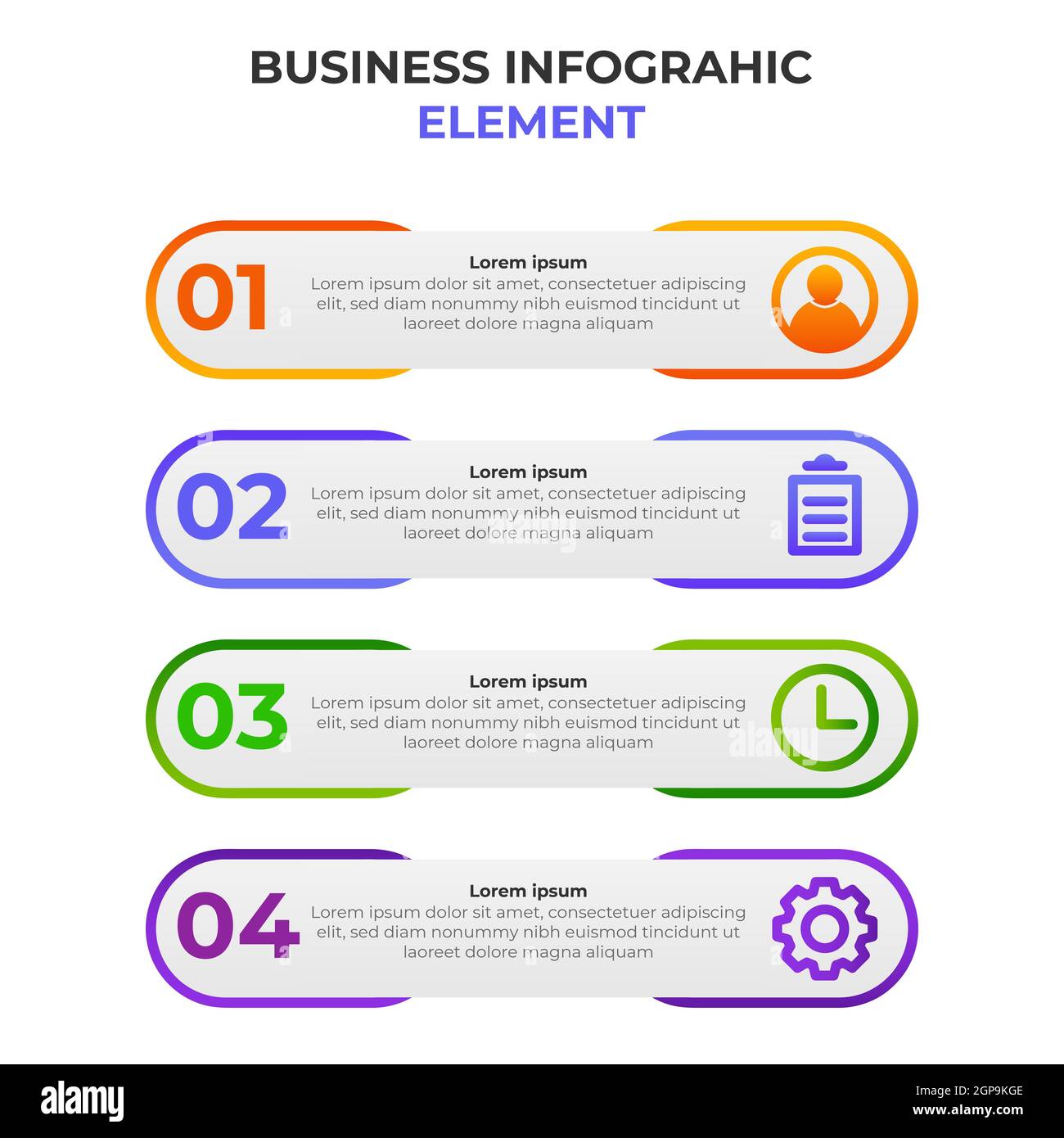 Infografik-Element mit vier Schritten und Business-Icon. Infografik ...