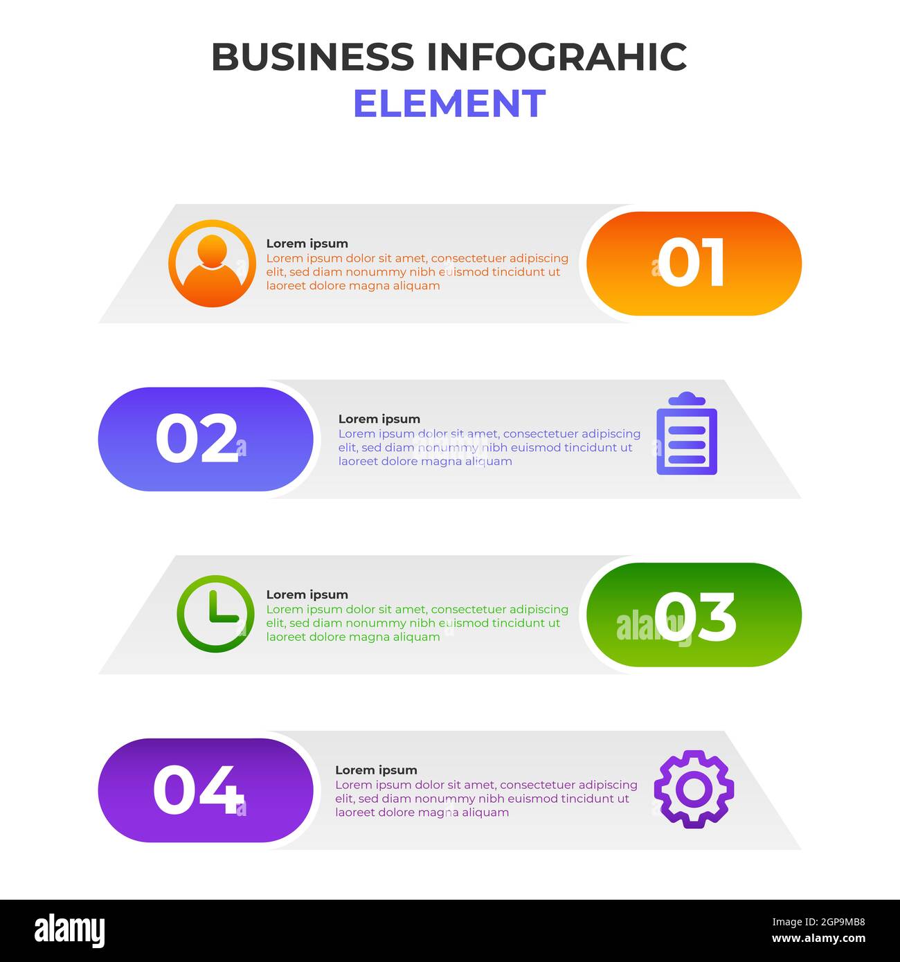 Infografik-Element mit vier Schritten und Business-Icon. Infografik ...
