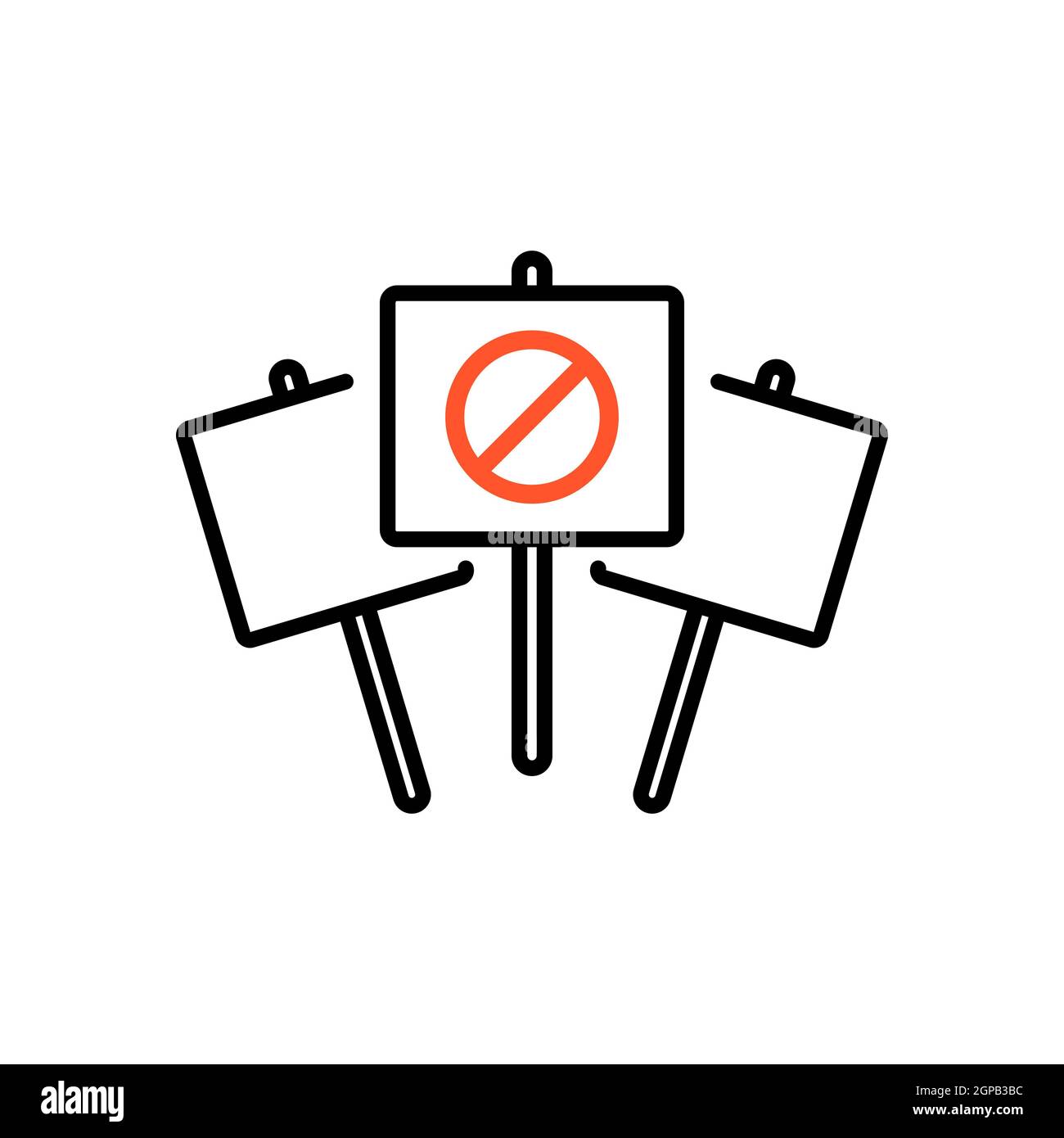 Drei Plakat, großes Zeichen, Banner, Karte Vektor-Symbol. Demonstration ...