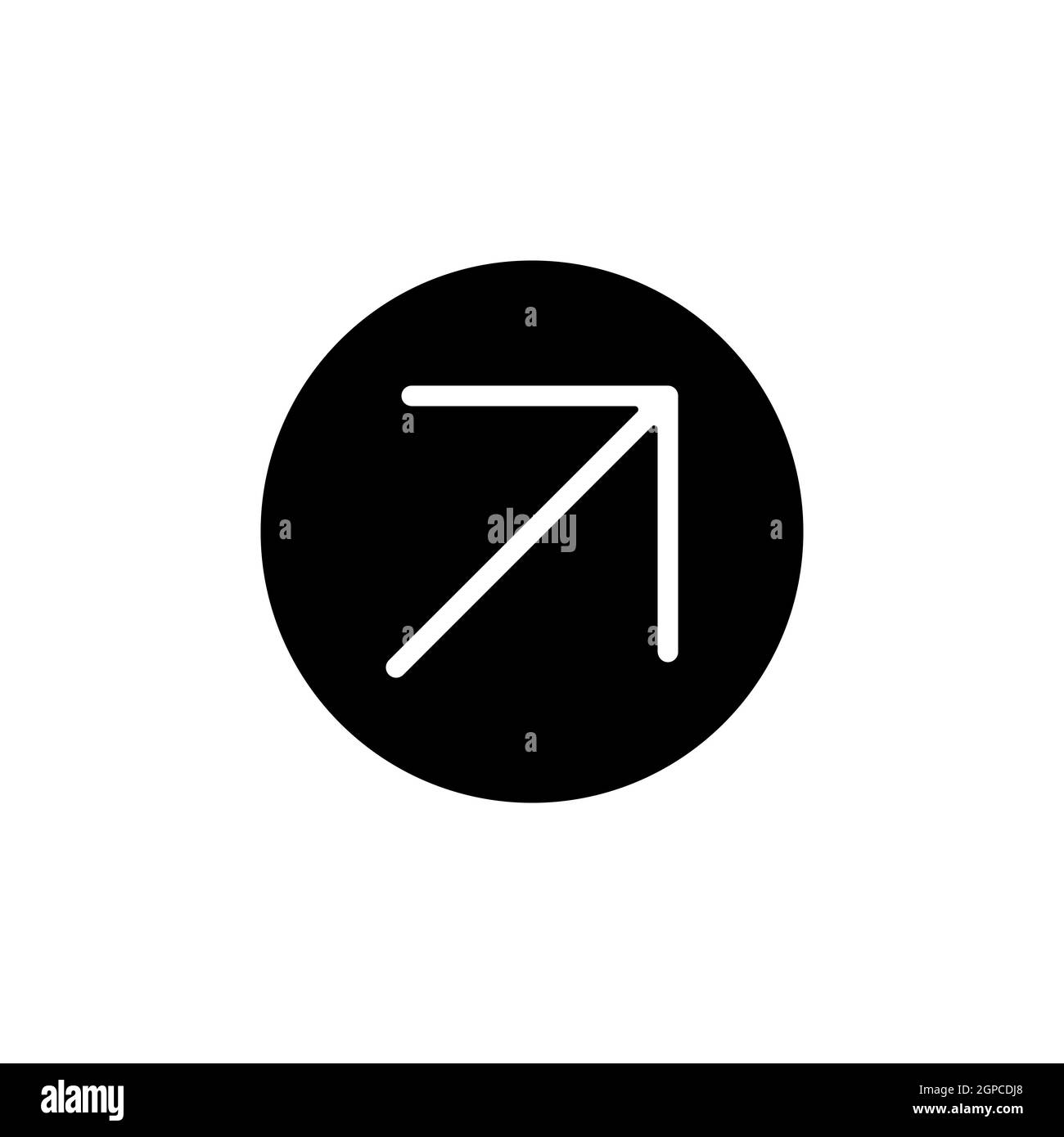Pfeil nach rechts oben Vektor Glyphe Symbol. Navigationsschild. Graph ...
