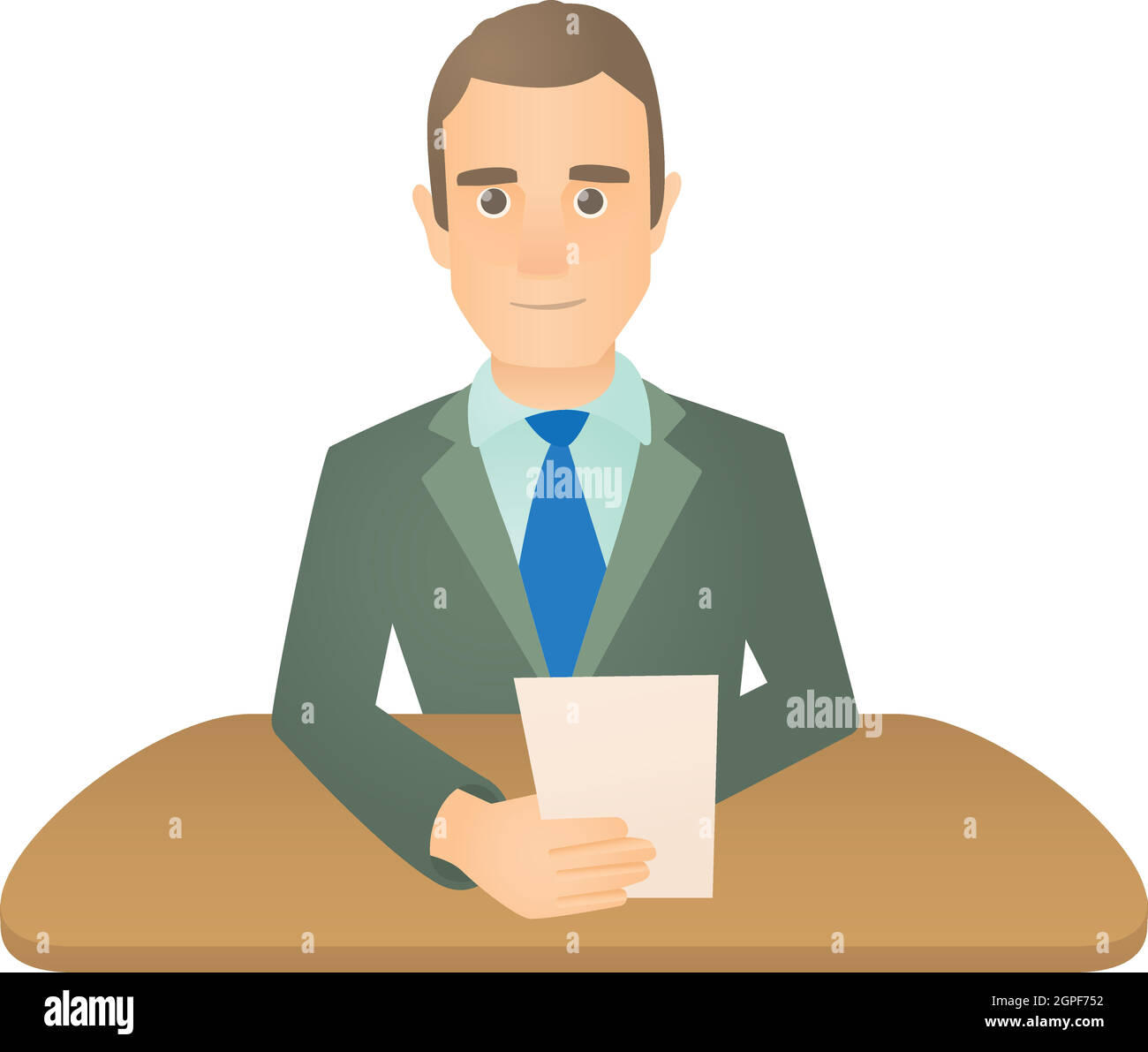 Mann-Moderatorin Symbol, Cartoon-Stil Stock-Vektorgrafik - Alamy