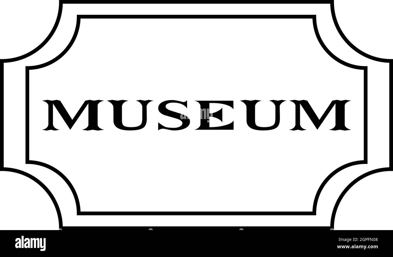 Zeichen-Museum-Symbol, Umriss-Stil Stock-Vektorgrafik - Alamy