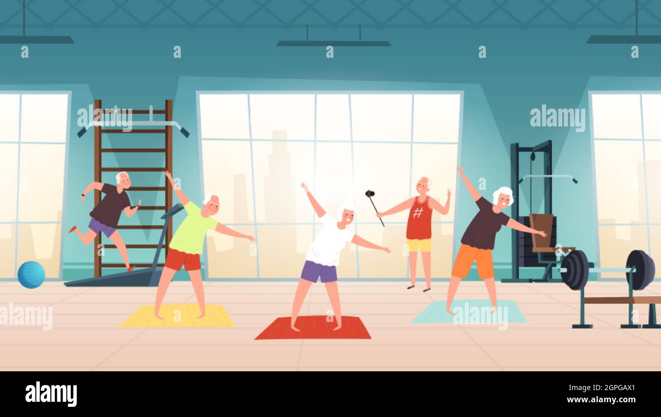 Senioren gym Stock-Vektorgrafiken kaufen - Alamy