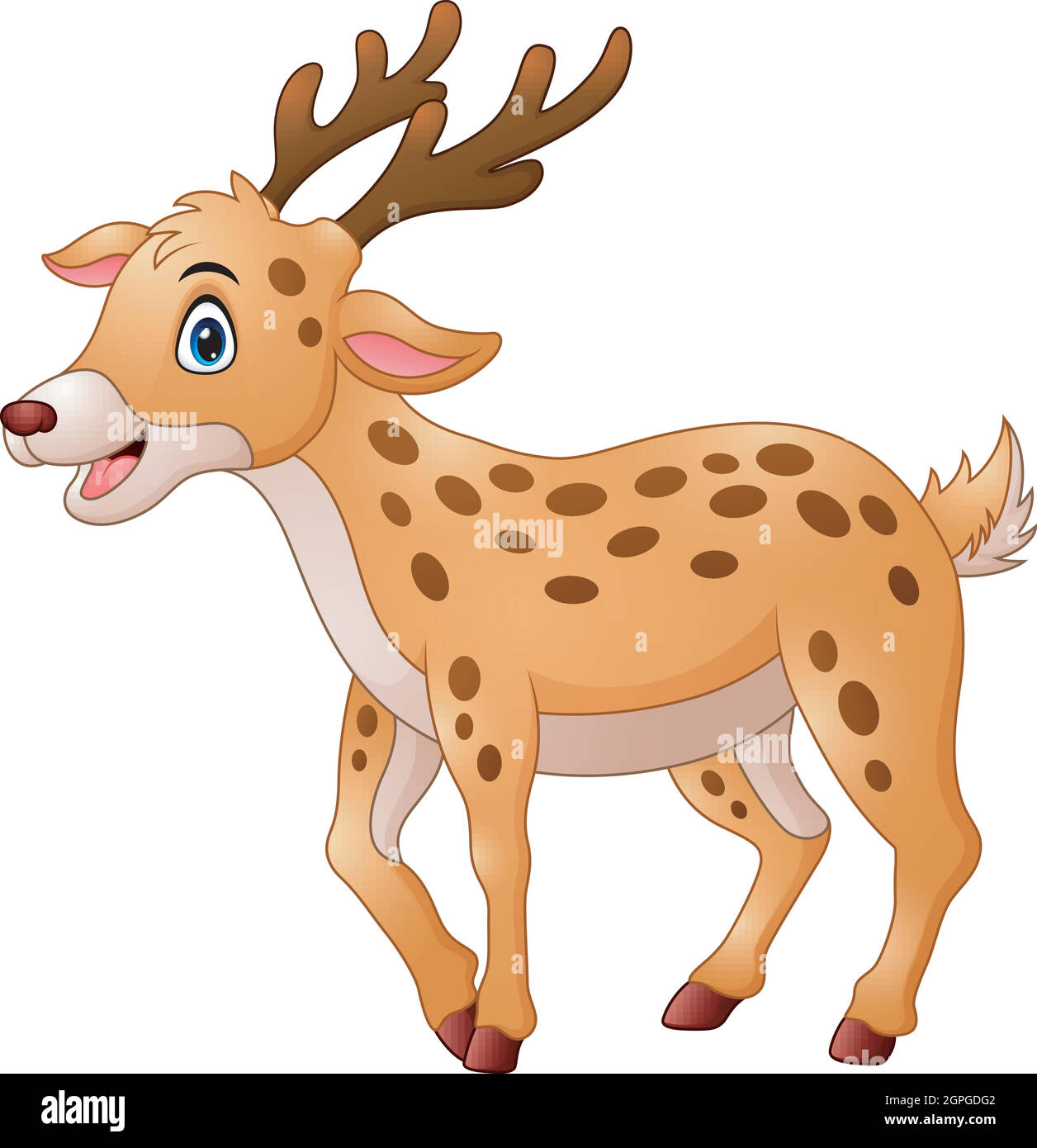 Vektor-Illustration von Cute Hirsch Cartoon Stock-Vektorgrafik - Alamy