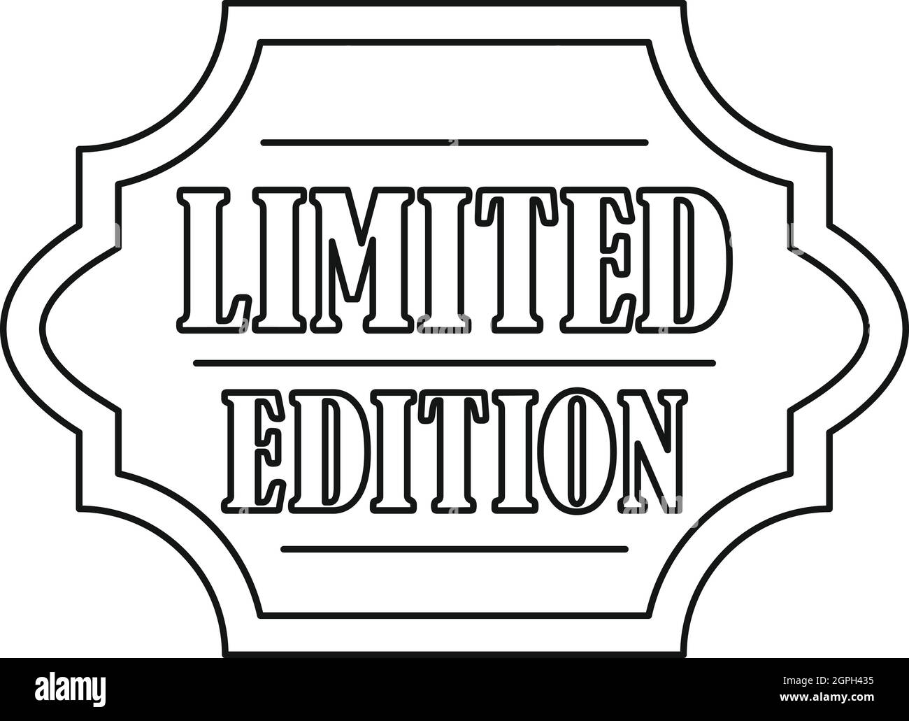 Limited Edition Label Symbol, Umriss-Stil Stock-Vektorgrafik - Alamy