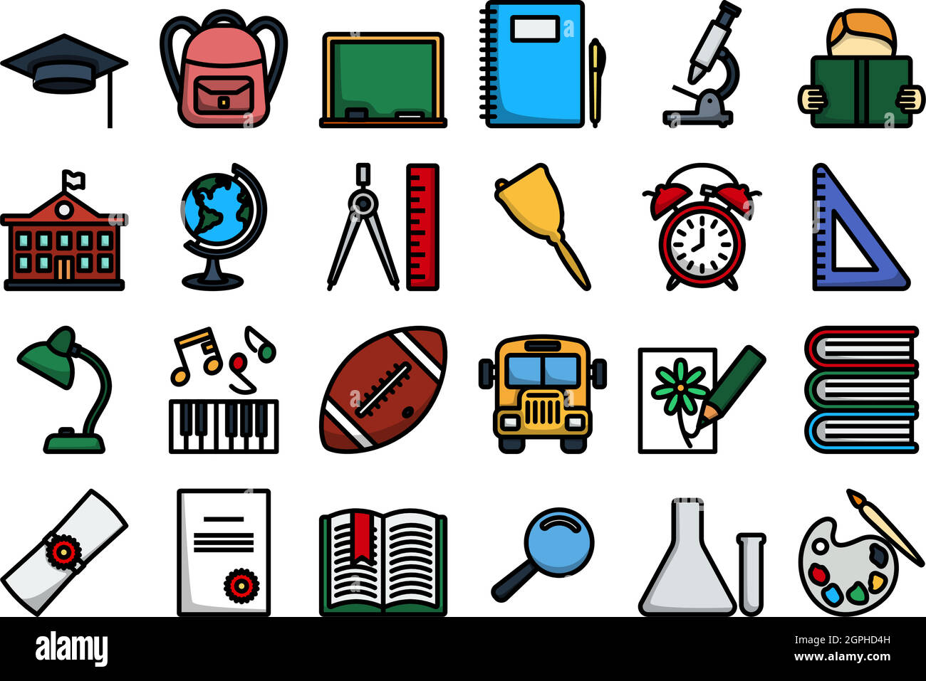 Icon set schule -Fotos und -Bildmaterial in hoher Auflösung – Alamy