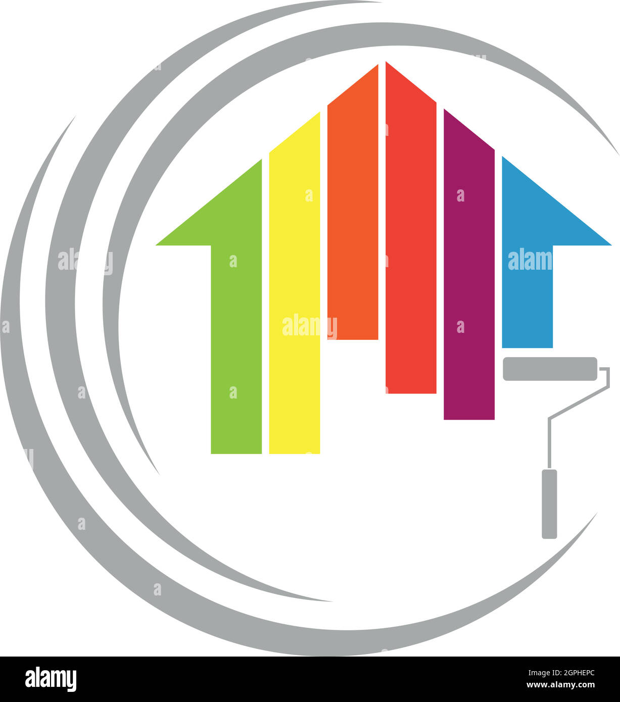 Haus in Farbe, Maler, Logo, Hintergrund Stock-Vektorgrafik - Alamy