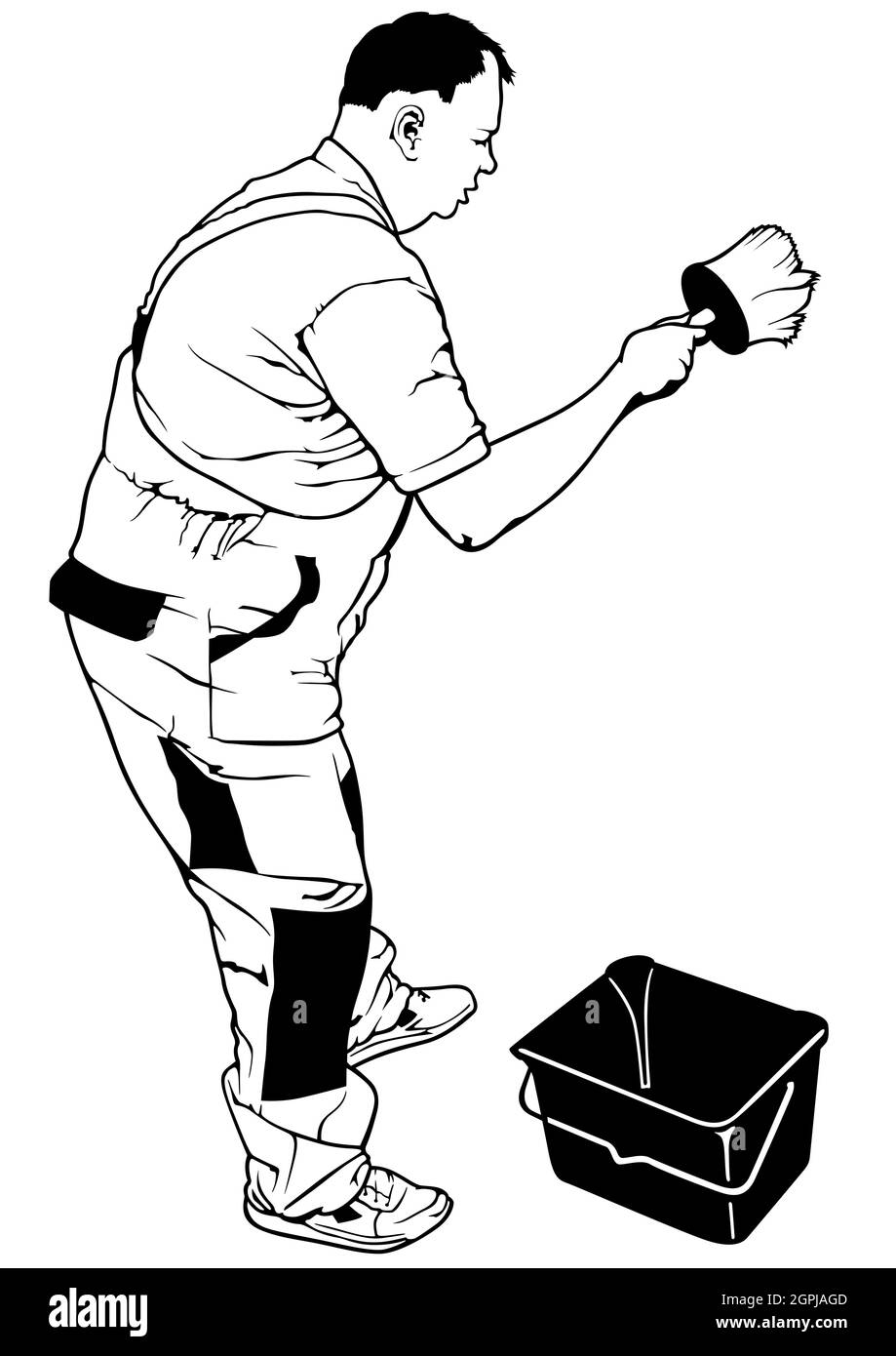 Eimer mann Stock-Vektorgrafiken kaufen - Alamy