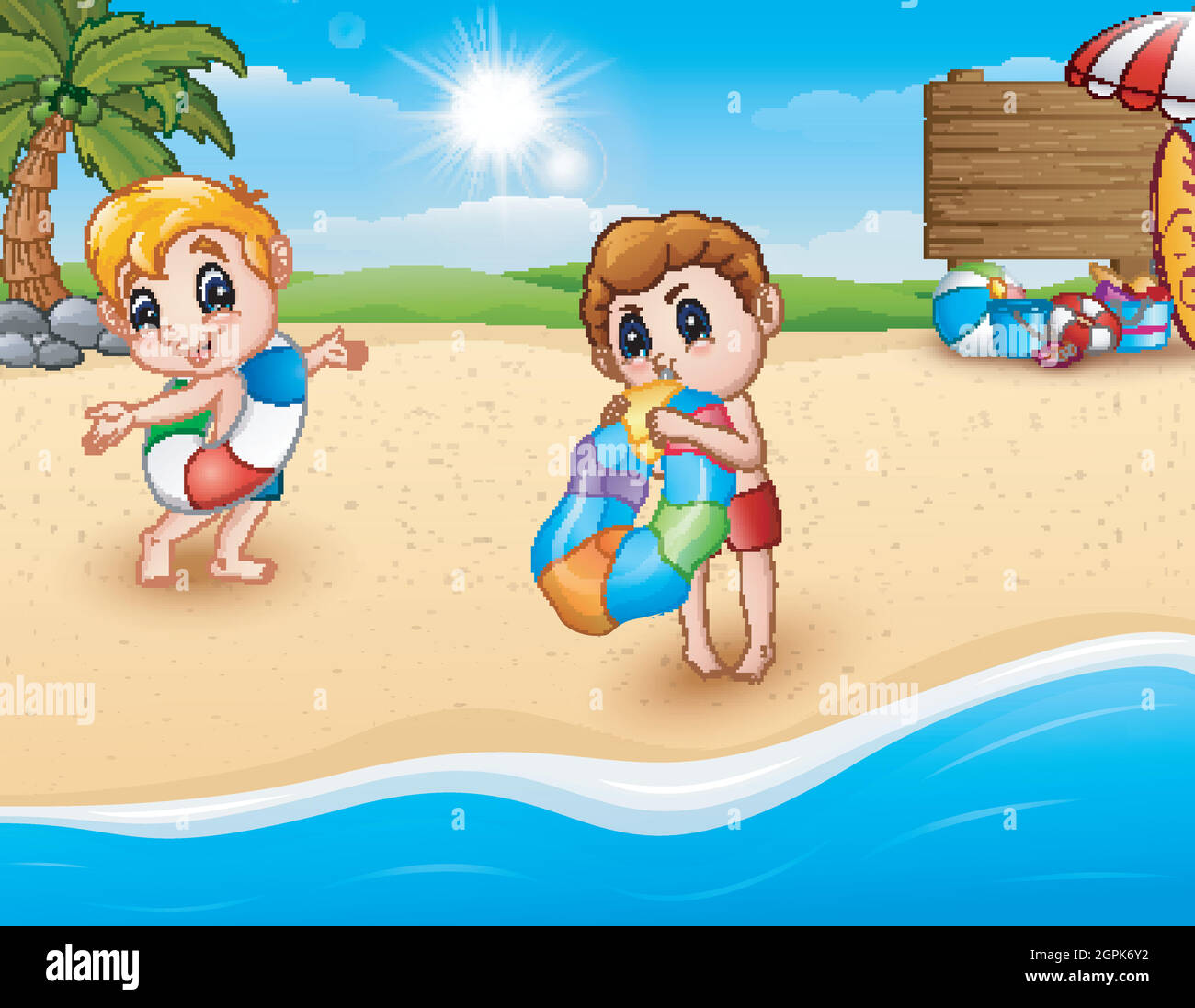 Inflatable ring background Stock-Vektorgrafiken kaufen - Alamy