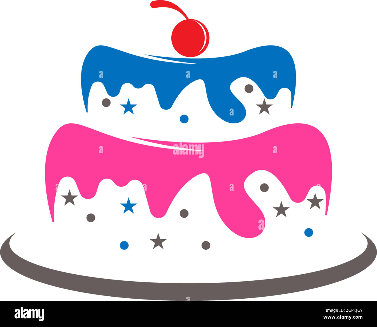 Hochzeitstorte Logo, Kuchen Symbol Design Vektor Illustration Stock ...