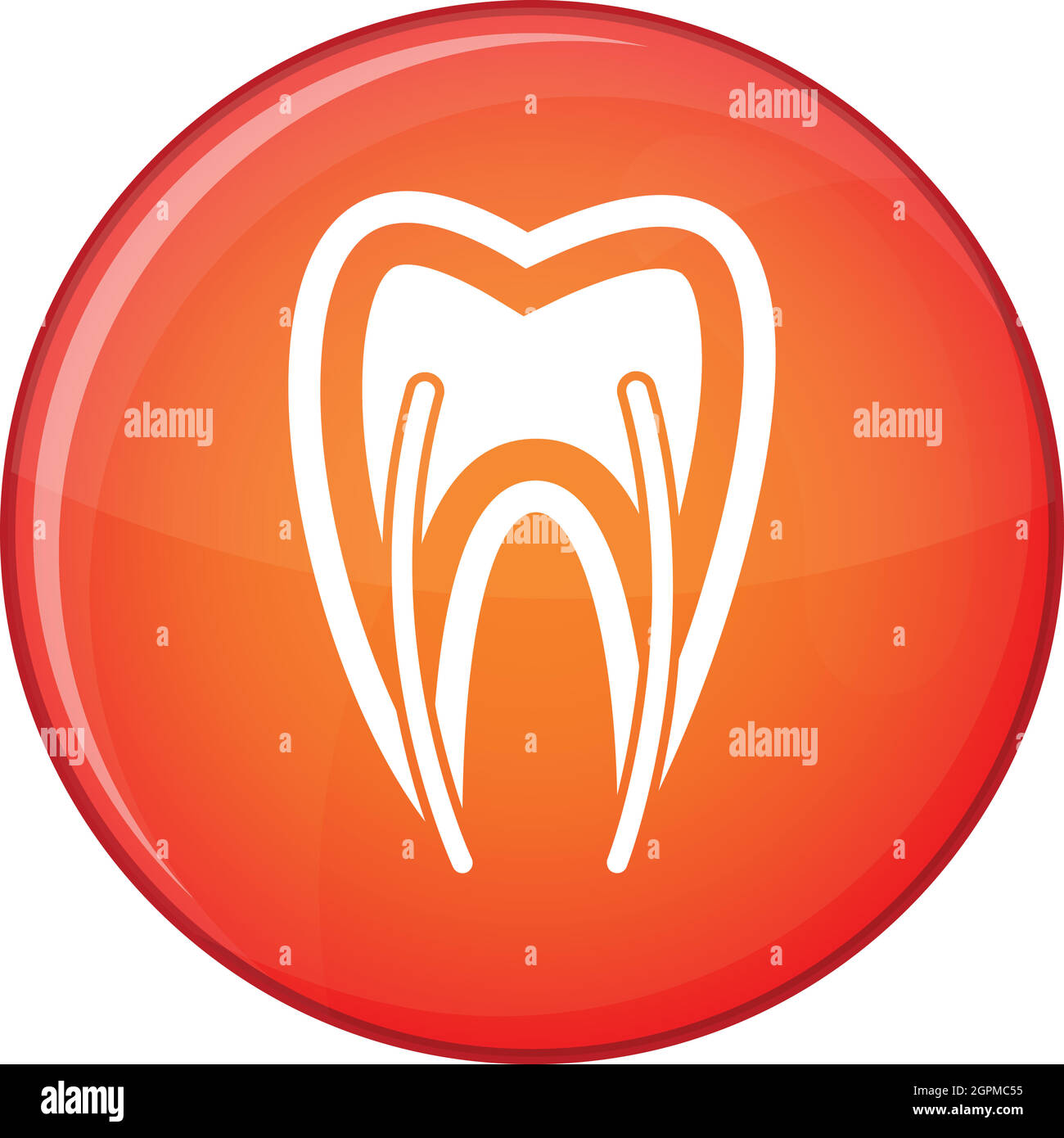 Zahn-Querschnitt-Symbol, flache Stil Stock-Vektorgrafik - Alamy