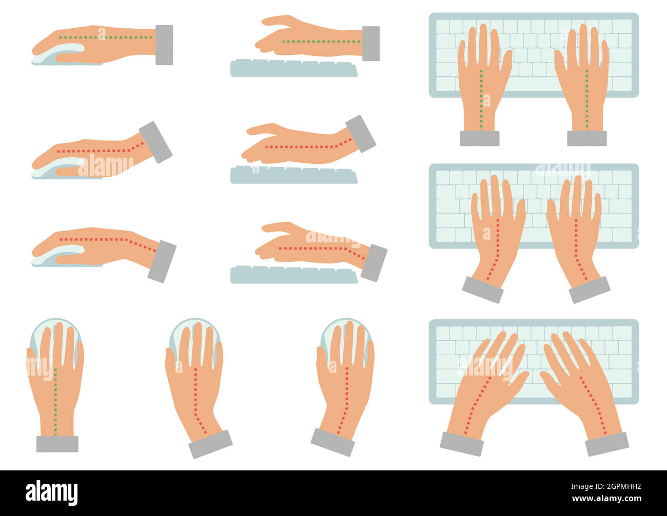 Haltung des handgelenks Stock-Vektorgrafiken kaufen - Alamy