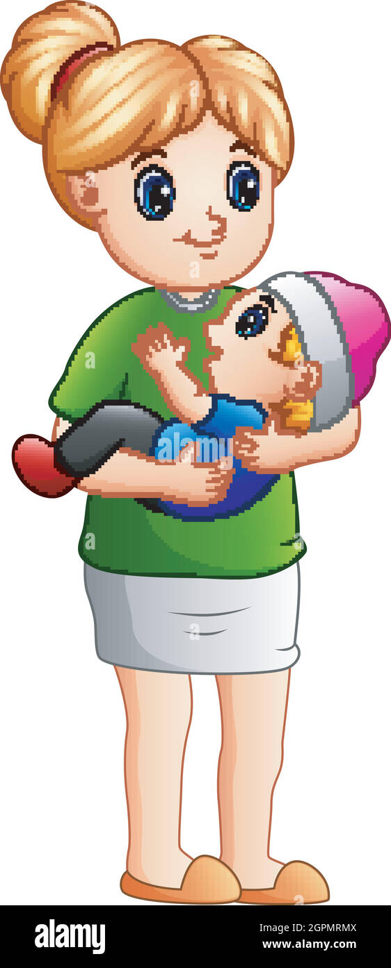 Mutter Sohn Cartoon Stock-Vektorgrafiken kaufen - Alamy