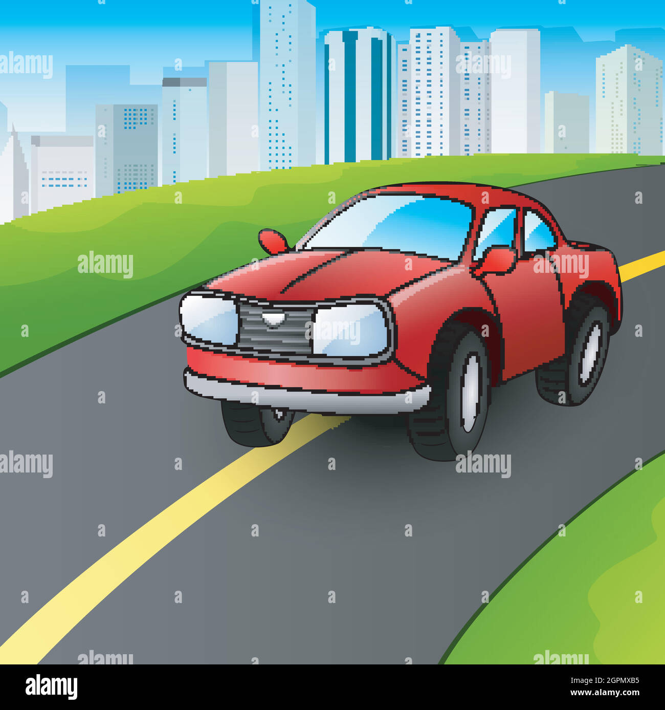 Auto auf der wiese Stock-Vektorgrafiken kaufen - Alamy