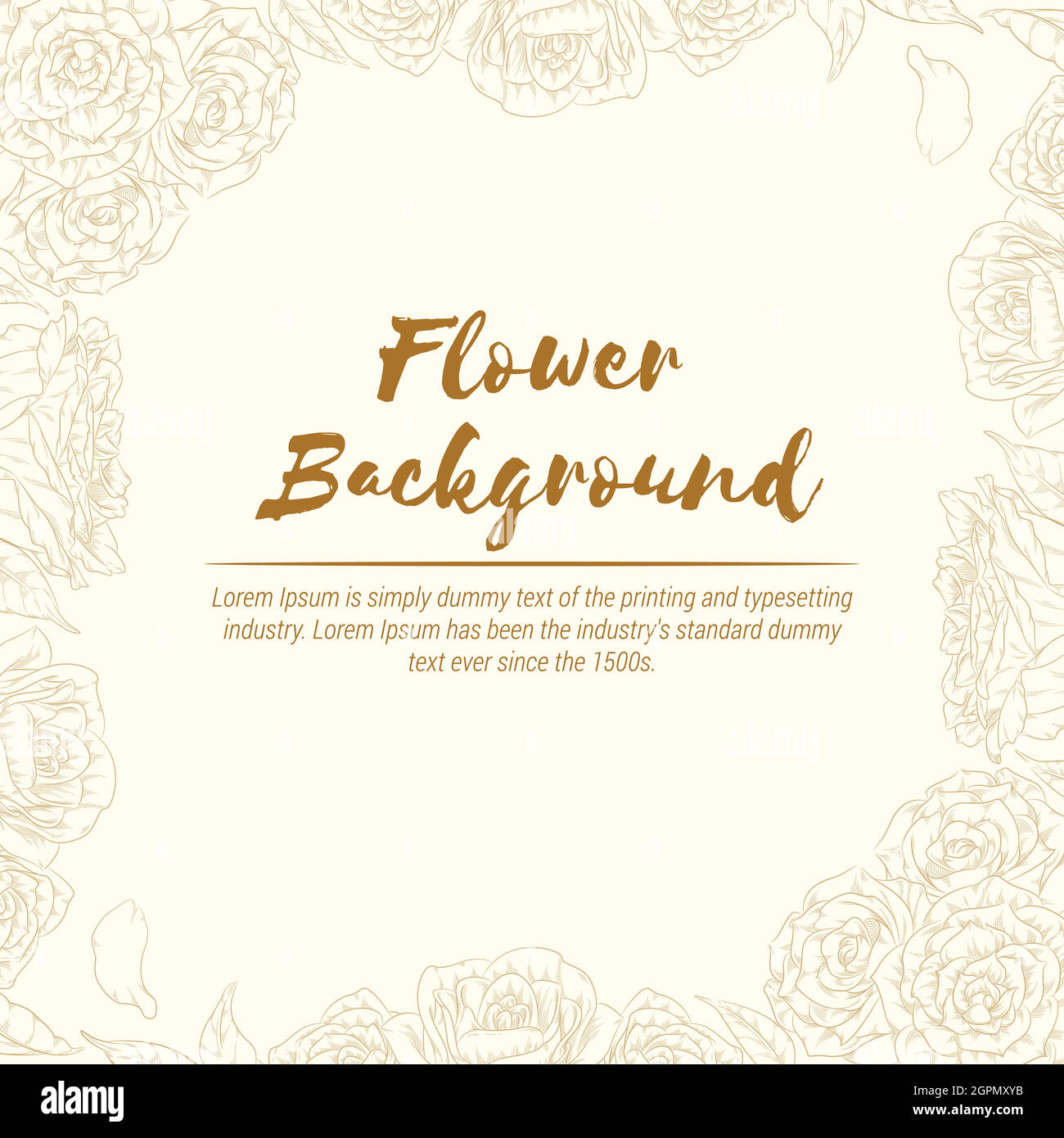 Hintergrund Hand Gezeichnet Blume Rose Skizze Blumen Vorlage Vektor ...