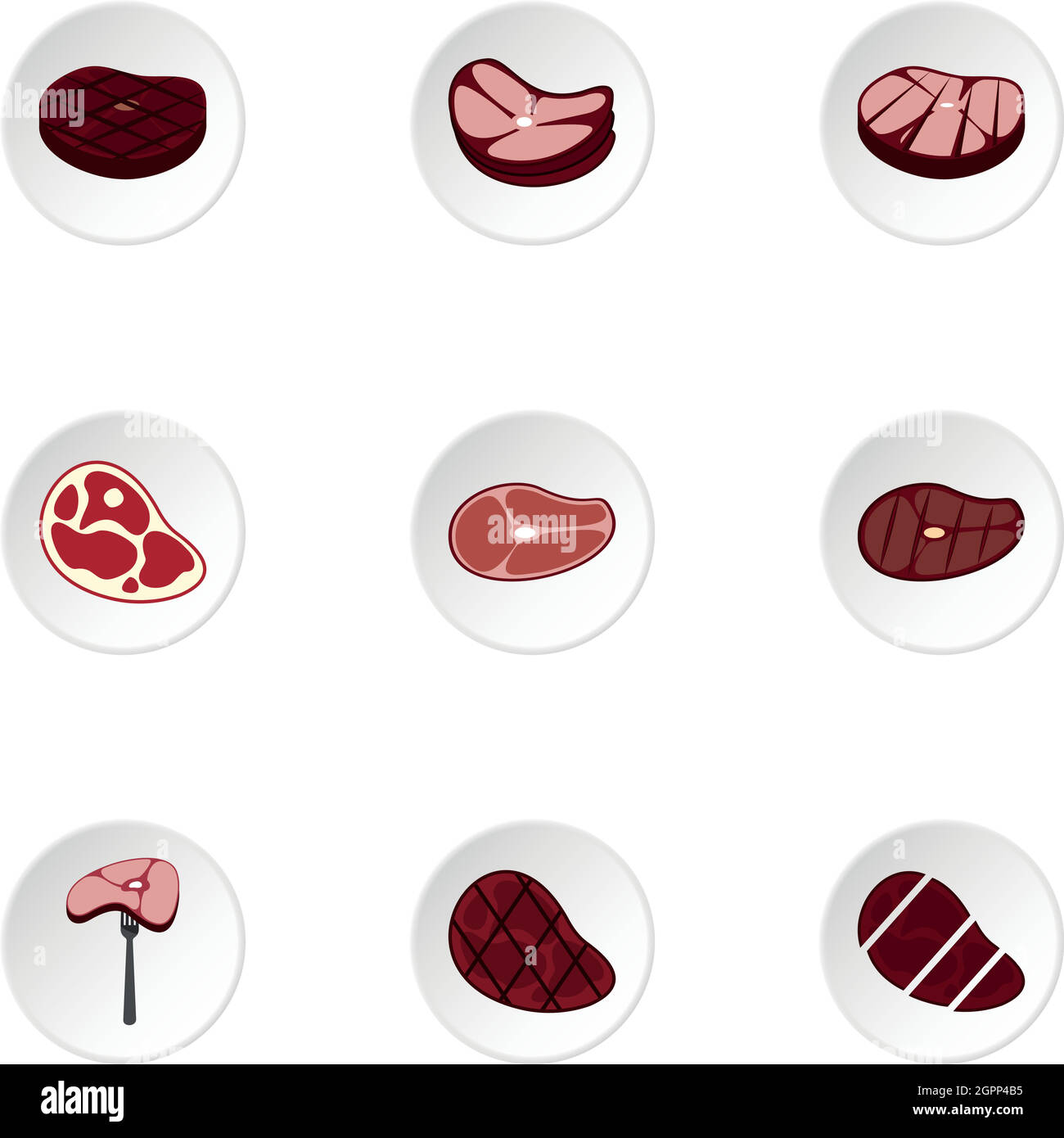 Fleisch essen set Stock-Vektorgrafiken kaufen - Alamy