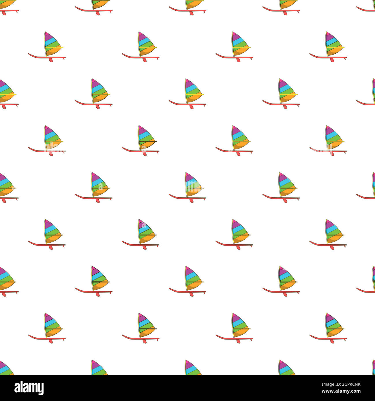Sportboot mit Segel-Muster, Cartoon-Stil Stock-Vektorgrafik - Alamy