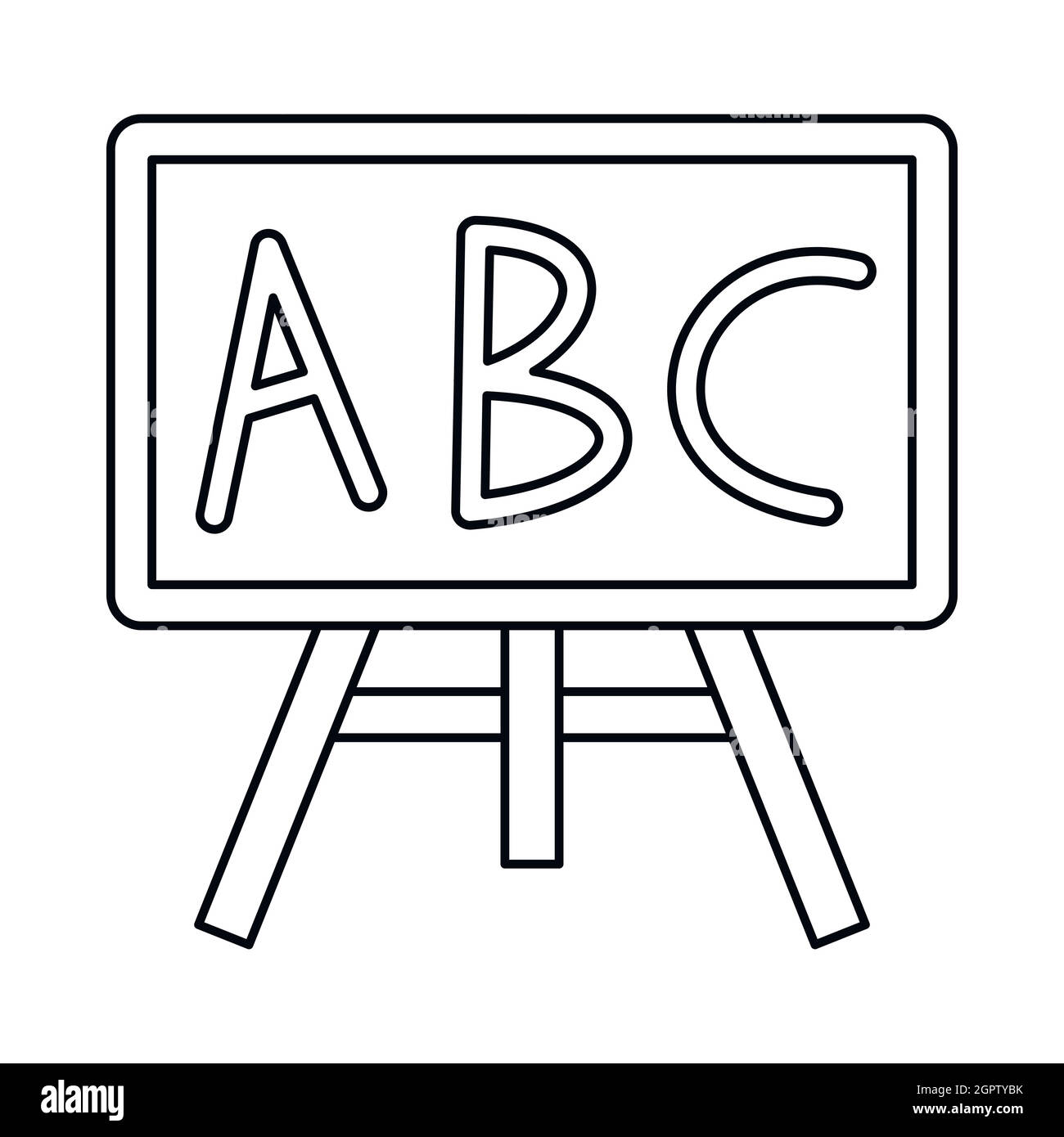 Tafel mit dem Leters ABC-Symbol, Umriss-Stil Stock-Vektorgrafik - Alamy