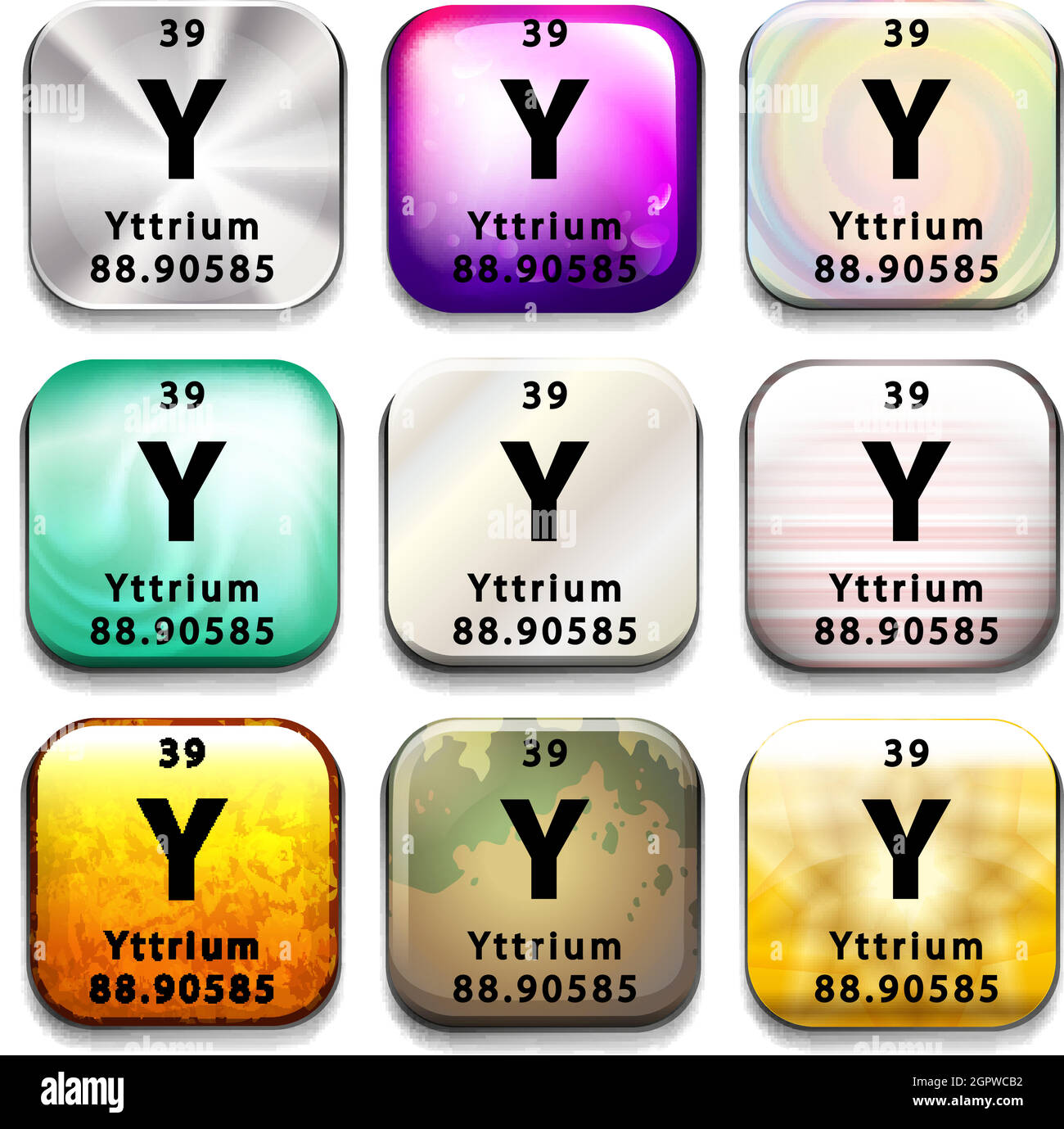 Yttrium symbol Stock-Vektorgrafiken kaufen - Alamy