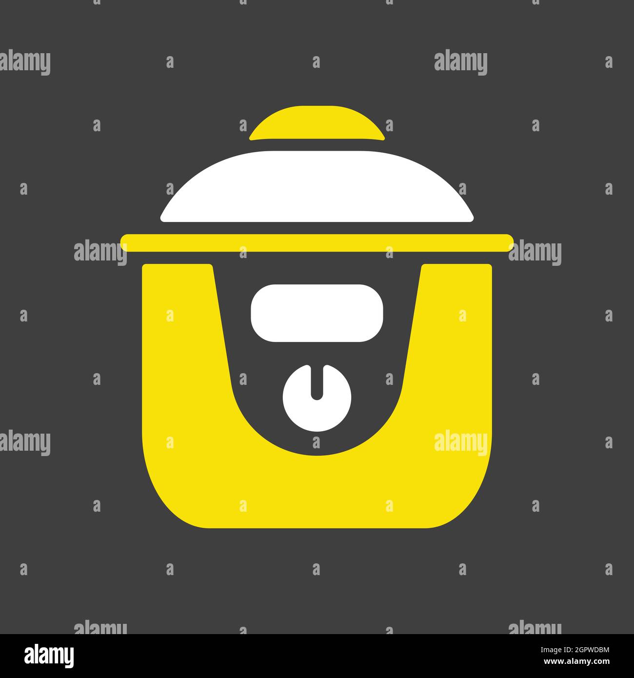 Slow Cooking Crock Pot Vektor Glyphe Symbol. Elektrische Küchengeräte ...