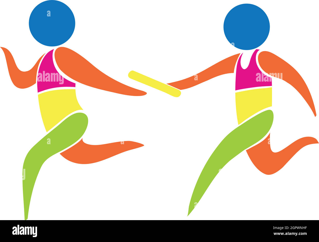 Staffellauf-Symbol in Farben Stock-Vektorgrafik - Alamy