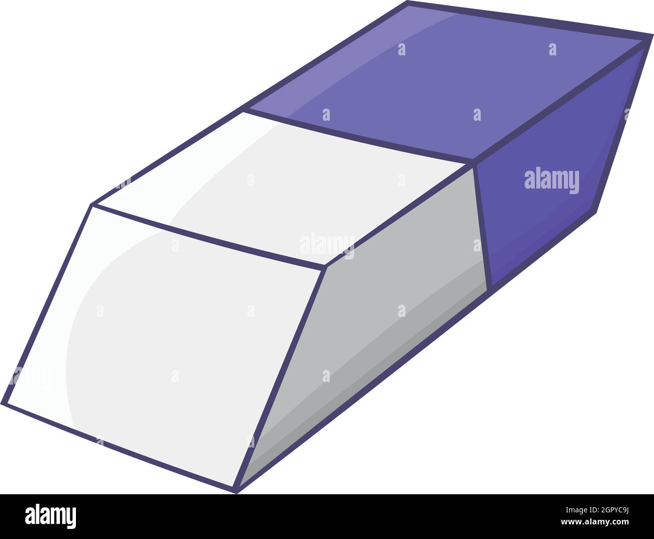 Blaue und weiße Kautschuk Bleistift Radiergummi-Symbol Stock ...