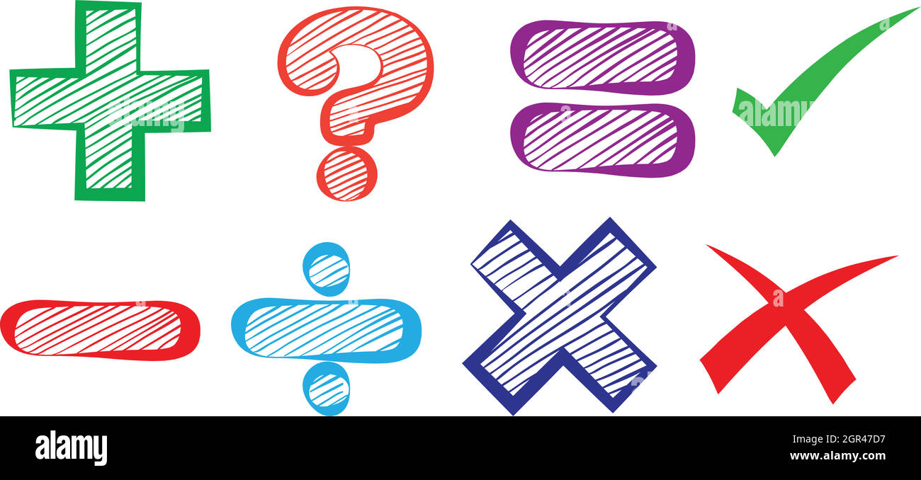 Math symbols Stock-Vektorgrafiken kaufen - Alamy