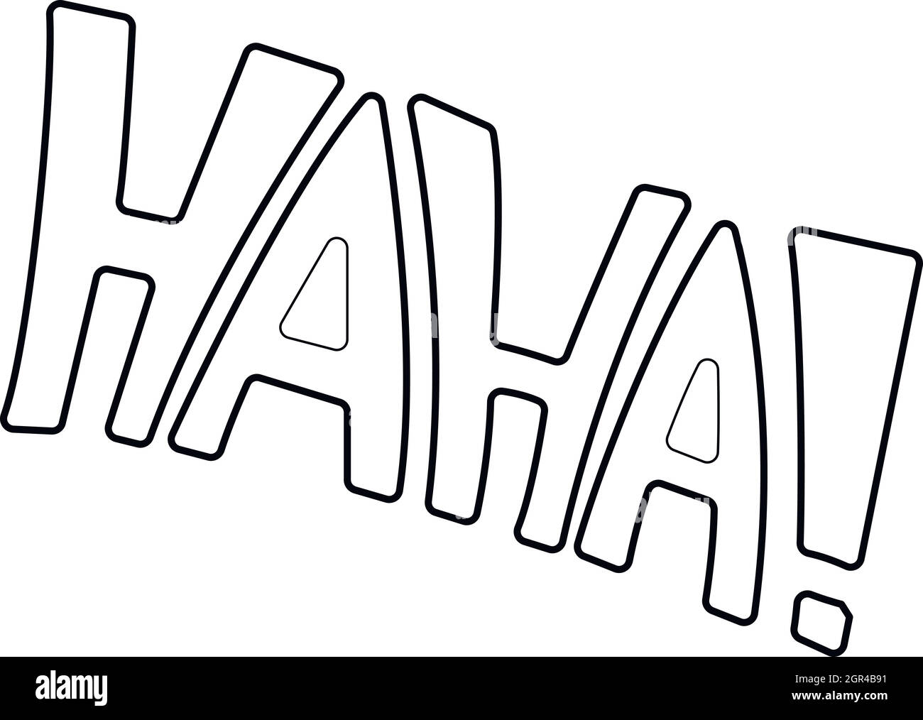 Wort Haha Symbol, outline Style Stock-Vektorgrafik - Alamy