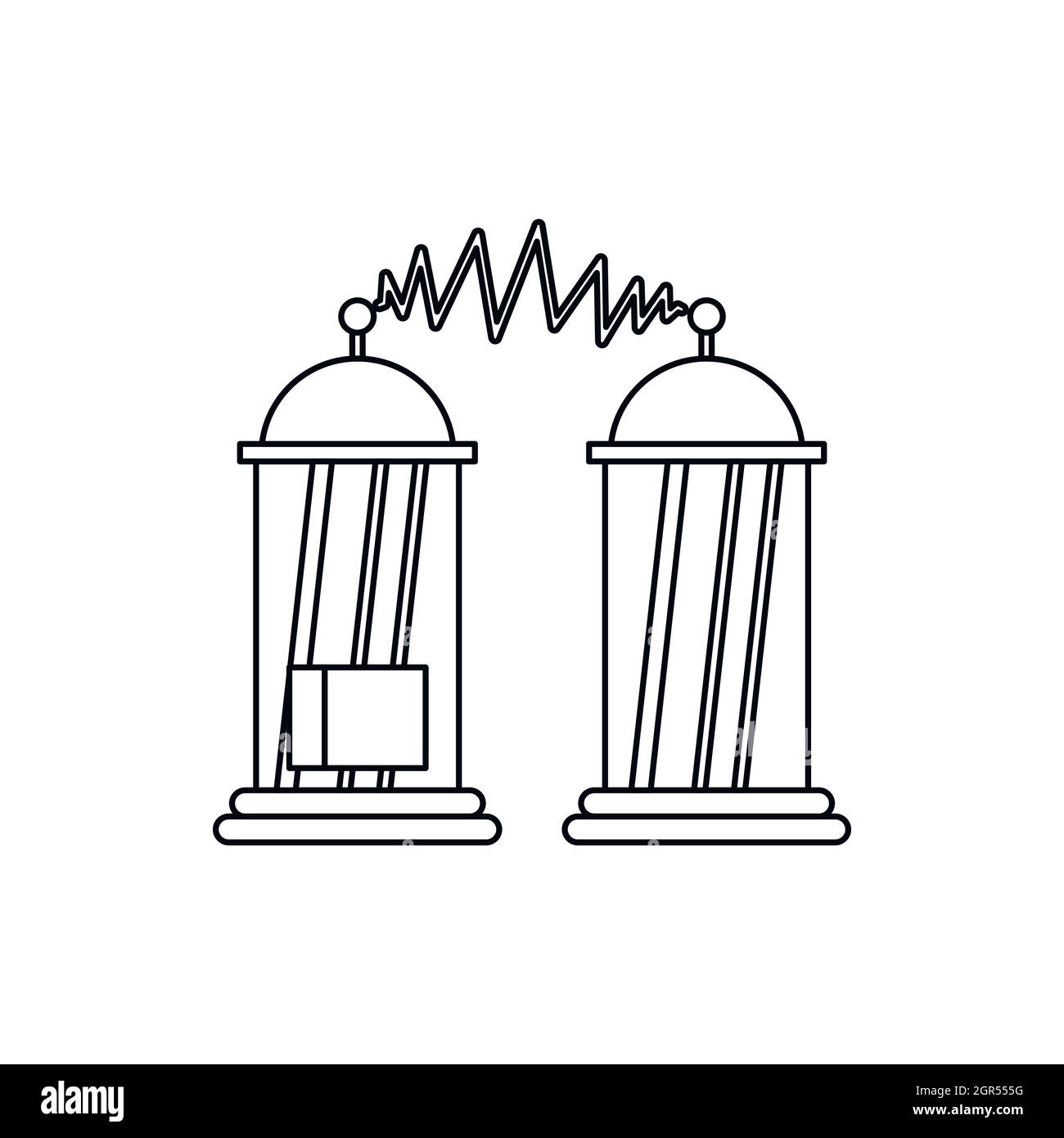 Elektrische Impulse Symbol, Umriss-Stil Stock-Vektorgrafik - Alamy