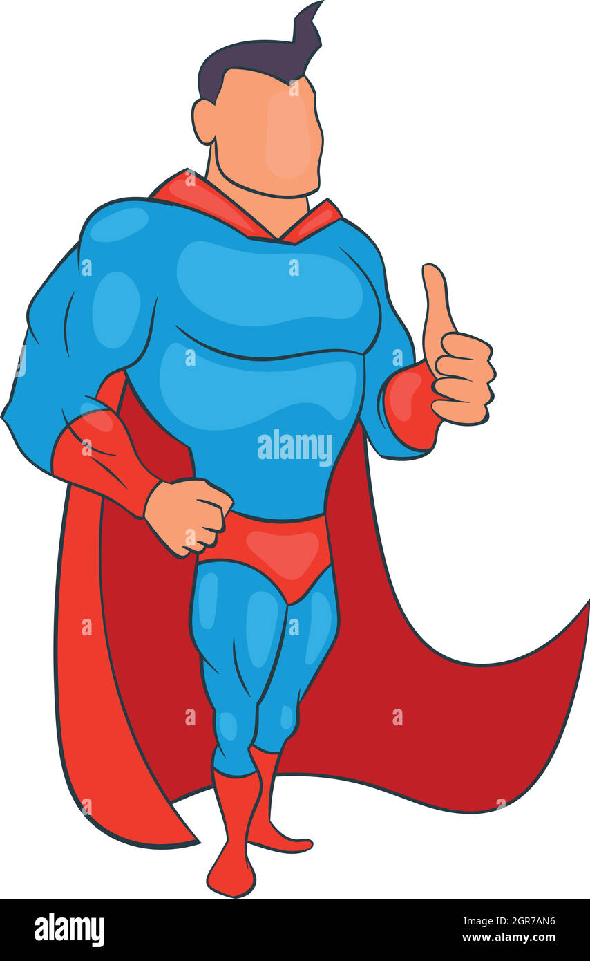 Superhelden geben Daumen nach oben Symbol, Cartoon-Stil Stock ...
