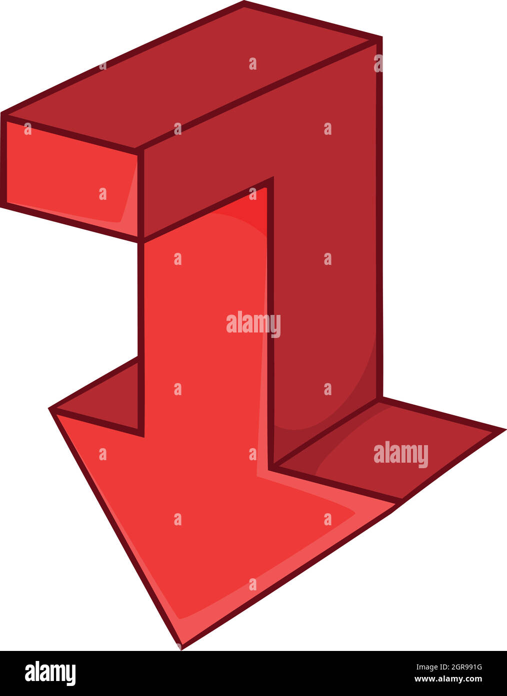 Roter Pfeil-Symbol im Cartoon-Stil Stock-Vektorgrafik - Alamy