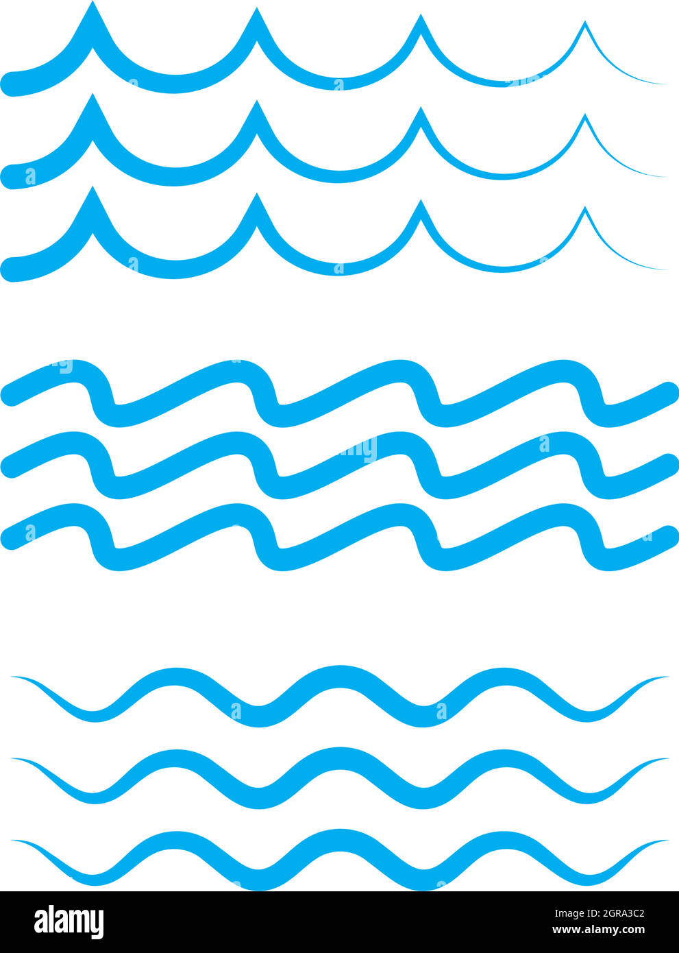 Wasser Wellen Symbol und das Symbol logo Vorlage Stock-Vektorgrafik - Alamy