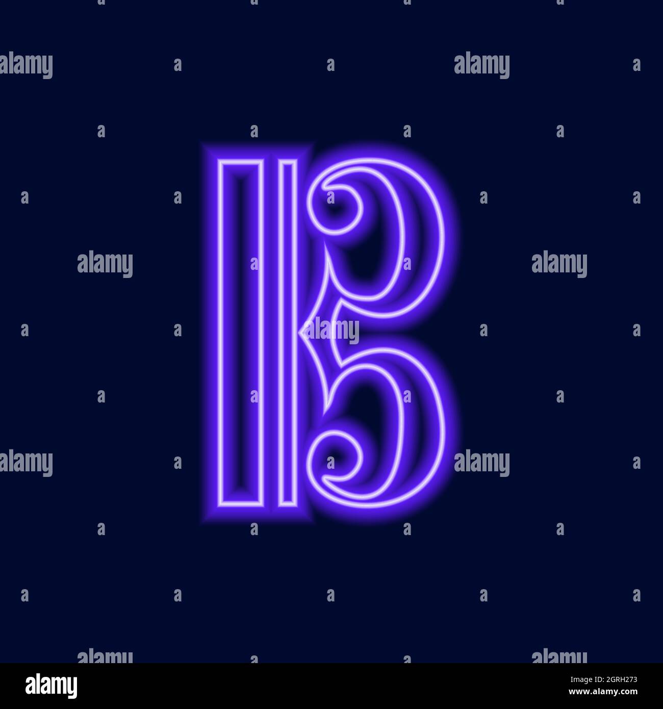 Musikalische Zeichen Neon Vektor-Symbole Gesetzt. Musikalische Clef ...