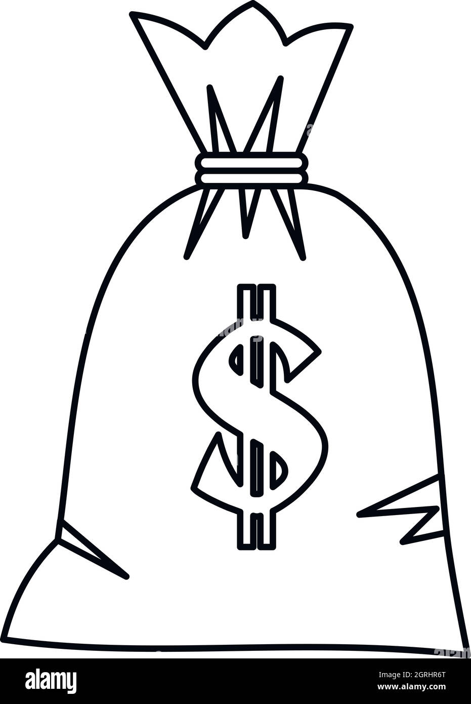 Geldsack mit Dollarzeichen Symbol, Umriss-Stil Stock-Vektorgrafik - Alamy