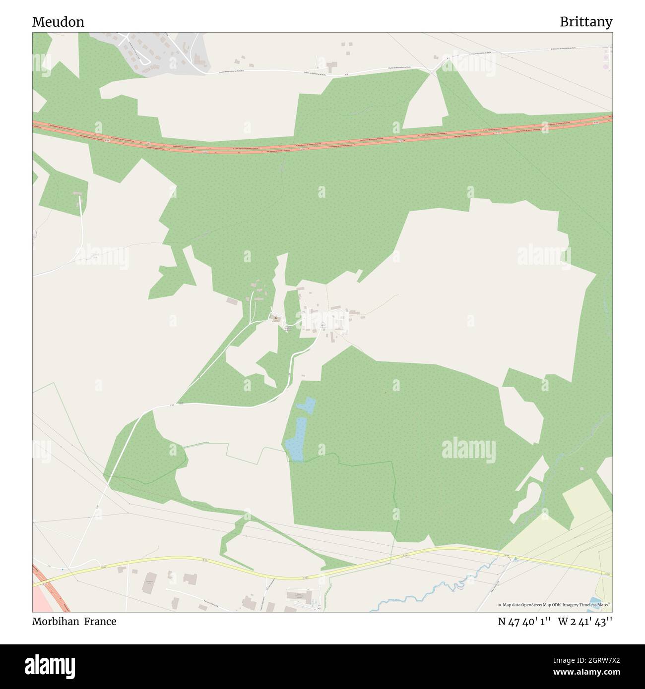 Meudon, Morbihan, Frankreich, Bretagne, N 47 40' 1'', W 2 41' 43'', map ...