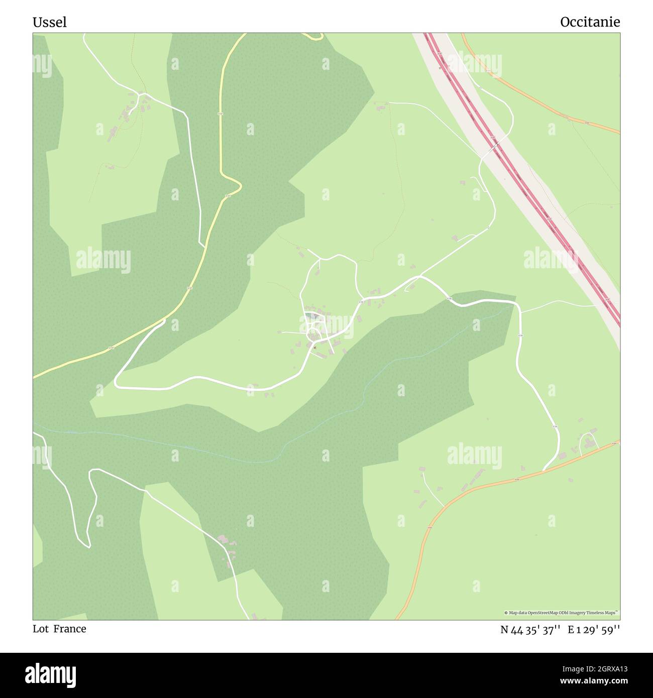 Ussel, Lot, France, Oczitanie, N 44 35' 37'', E 1 29' 59'', map ...