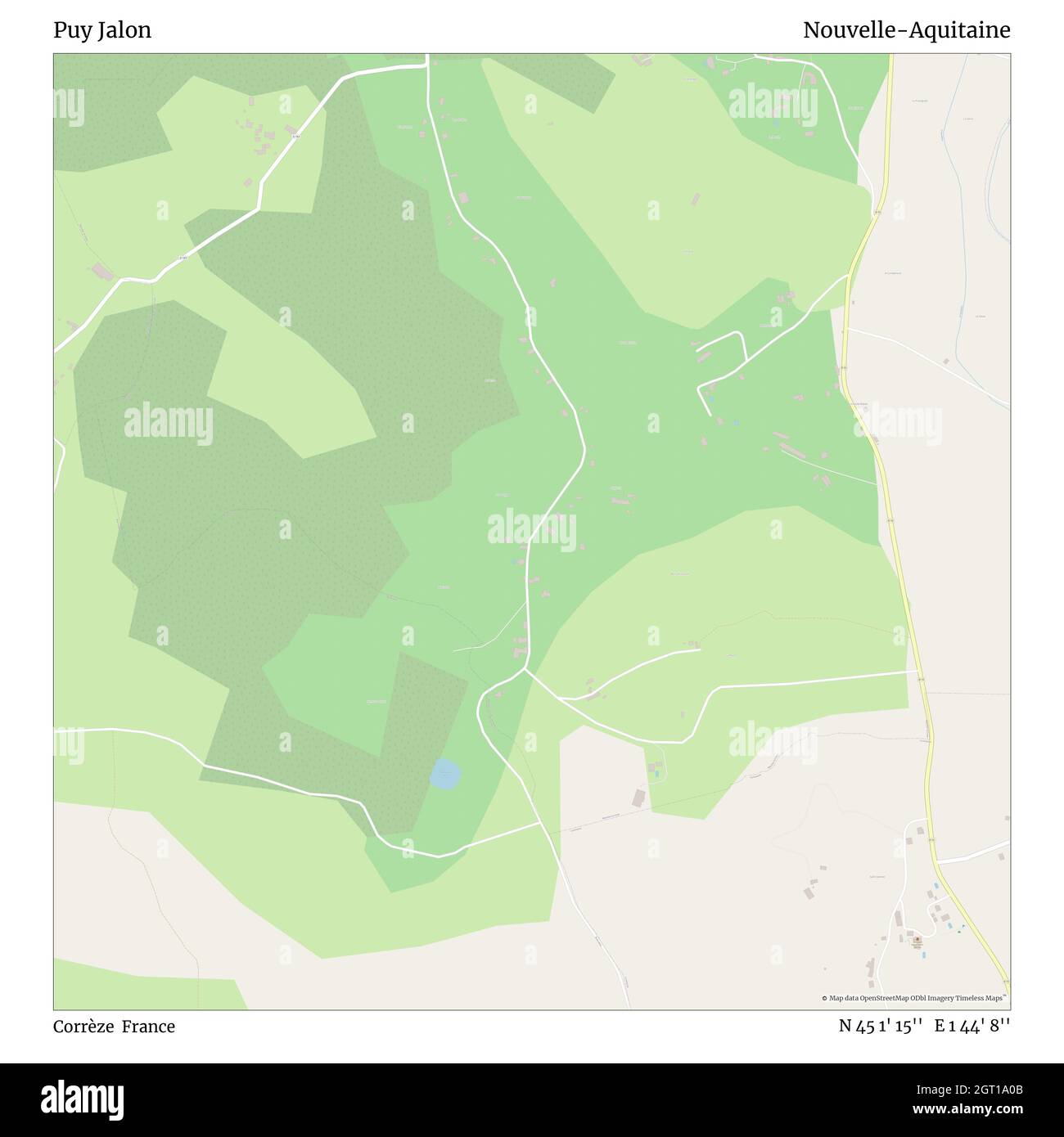 Puy Jalon, Corrèze, Frankreich, Nouvelle-Aquitaine, N 45 1' 15'', E 1 ...