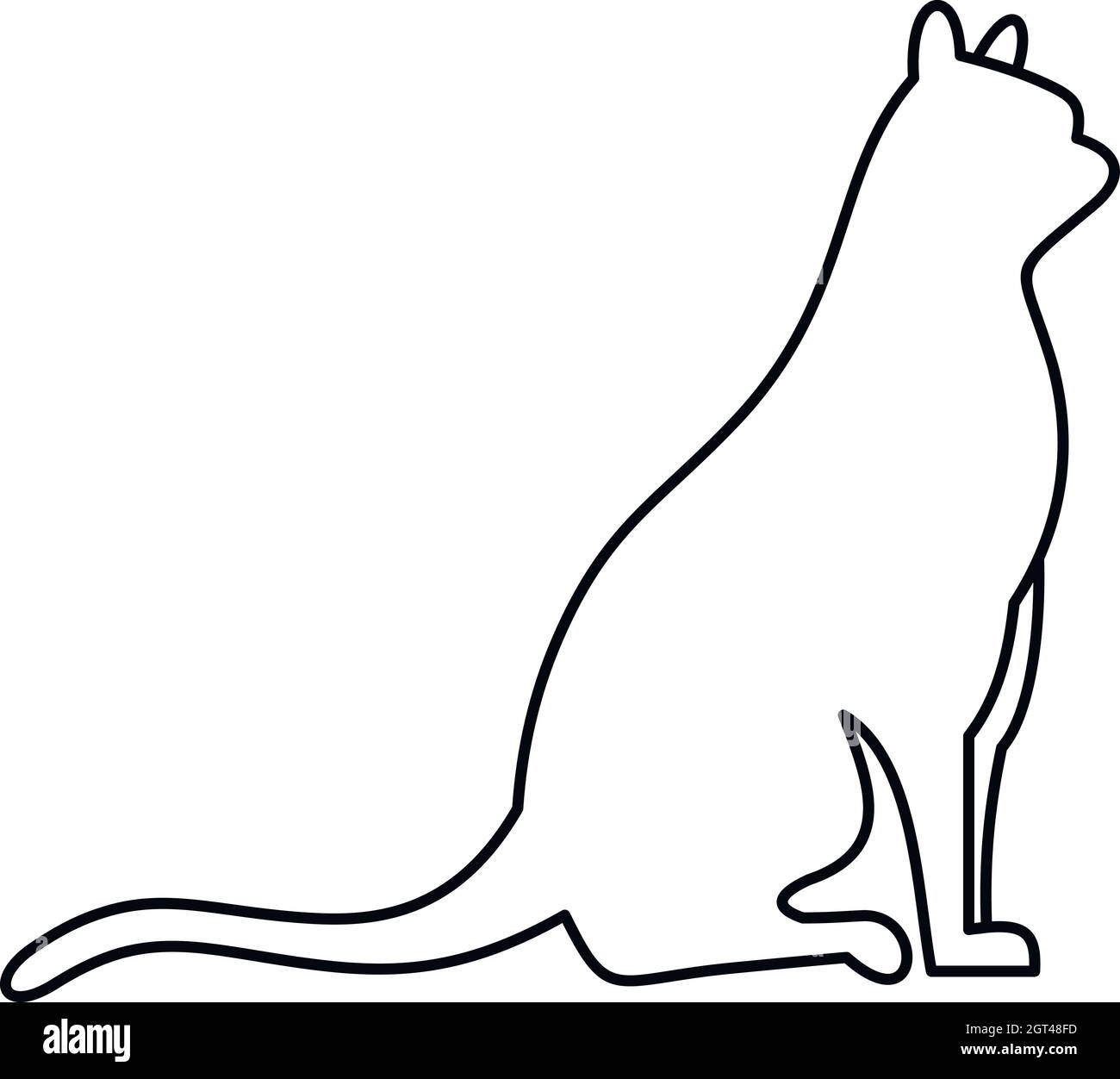 Sitzende Katze Symbol, outline Style Stock-Vektorgrafik - Alamy