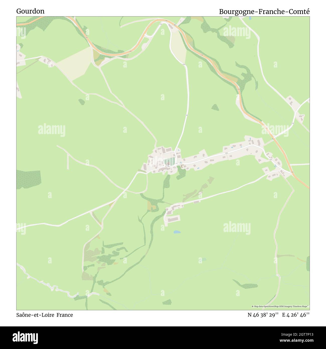 Gourdon, Saône-et-Loire, Frankreich, Bourgogne-Franche-Comté, N 46 38 ...