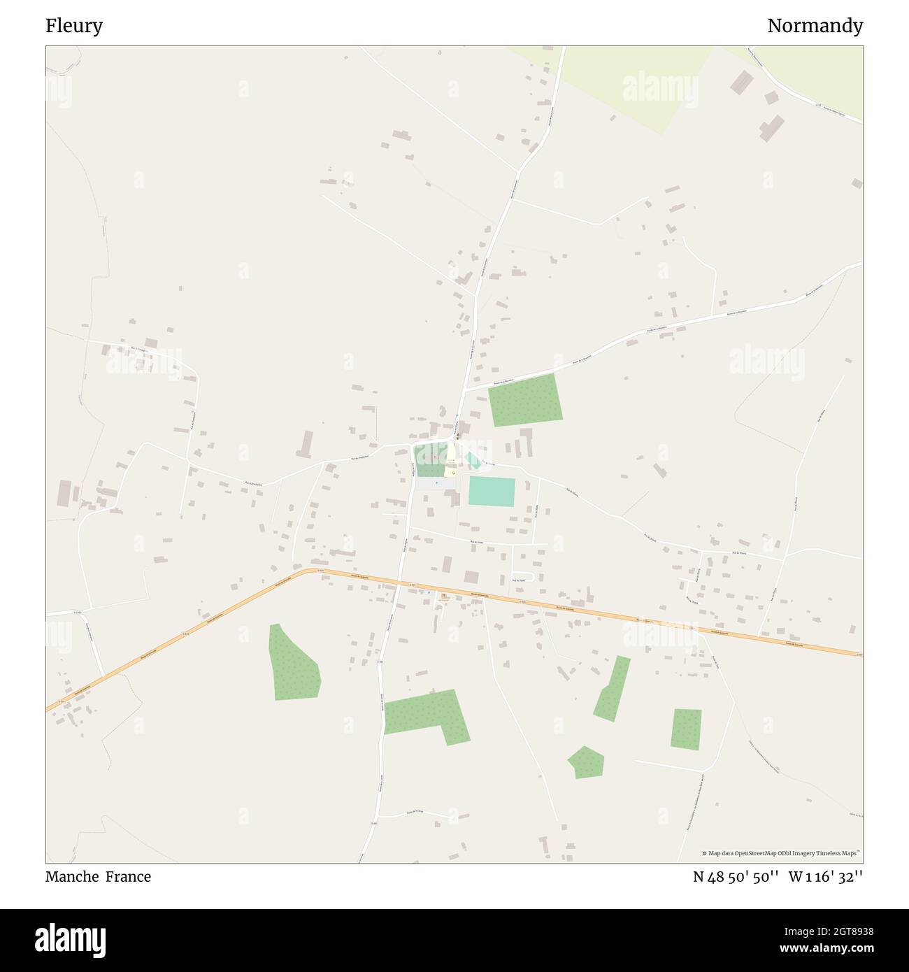 Fleury, Manche, Frankreich, Normandie, N 48 50' 50'', W 1 16' 32'', map ...