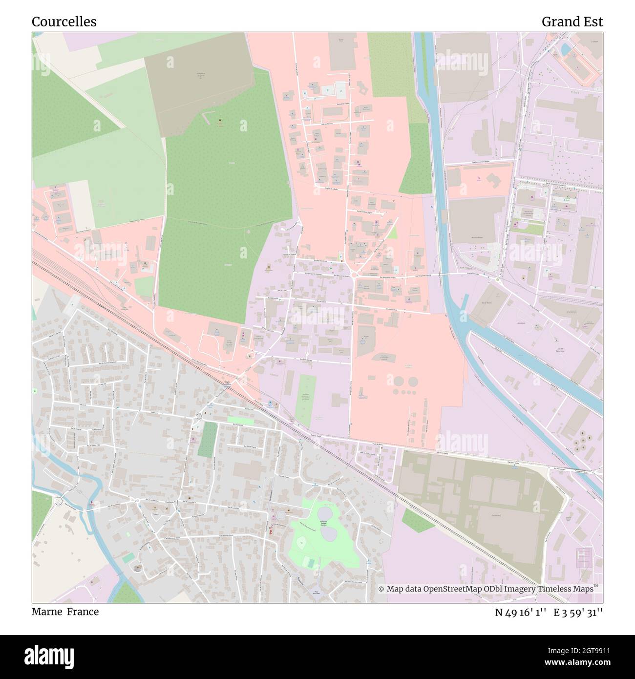 Courcelles, Marne, France, Grand Est, N 49 16' 1'', E 3 59' 31'', map ...