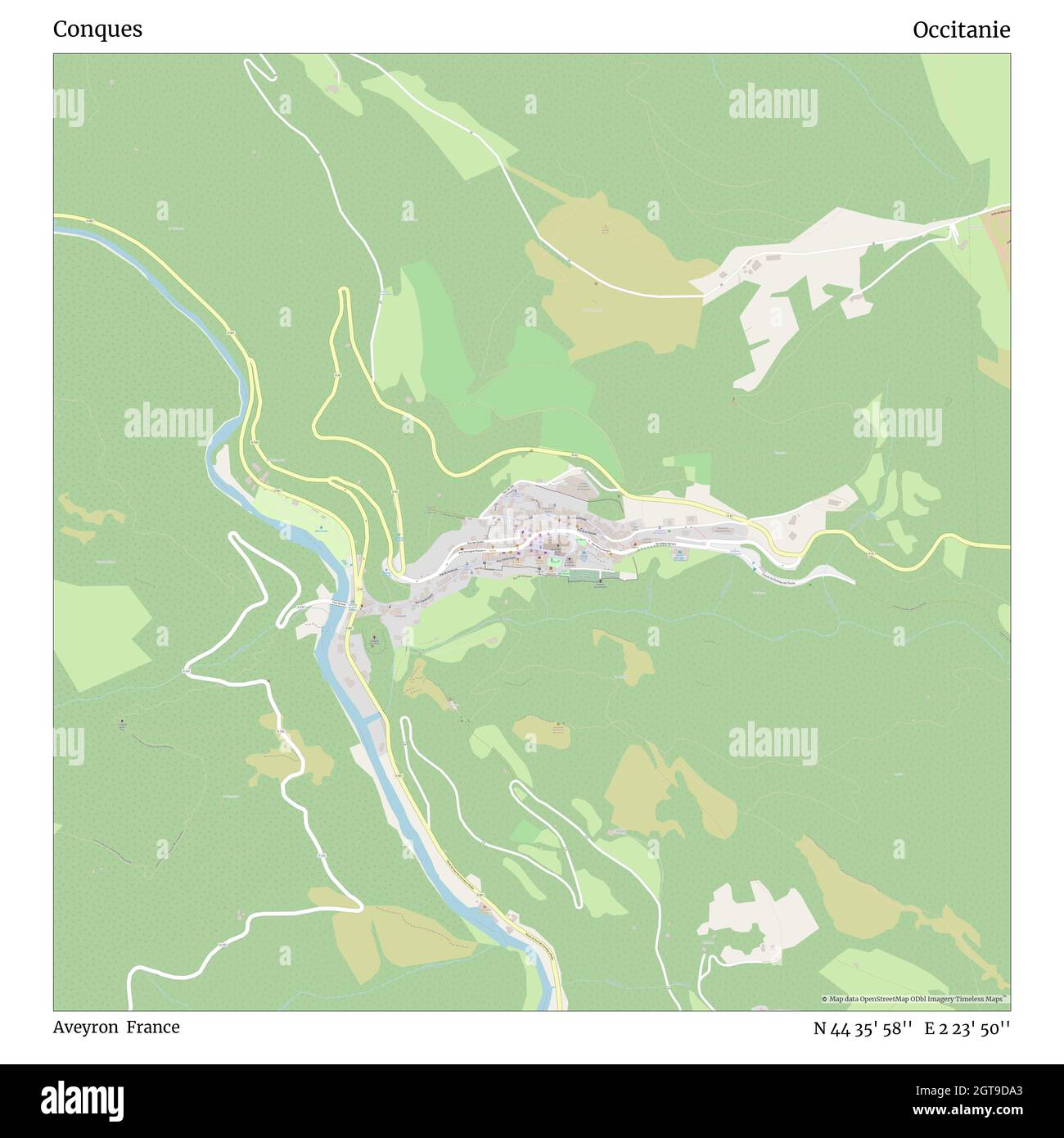 Conques, Aveyron, Frankreich, Oczitanie, N 44 35' 58'', E 2 23' 50 ...