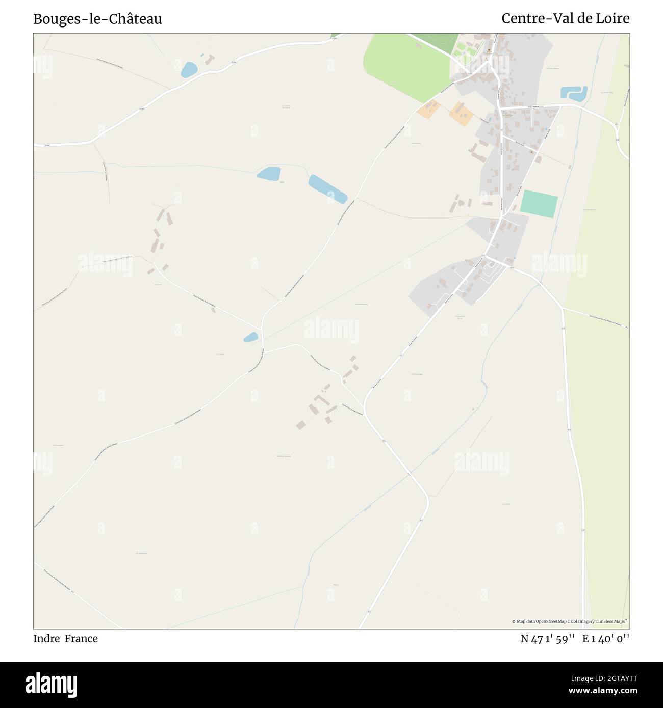 Bouges-le-Château, Indre, Frankreich, Centre-Val de Loire, N 47 1' 59'', E 1 40' 0'', map ...