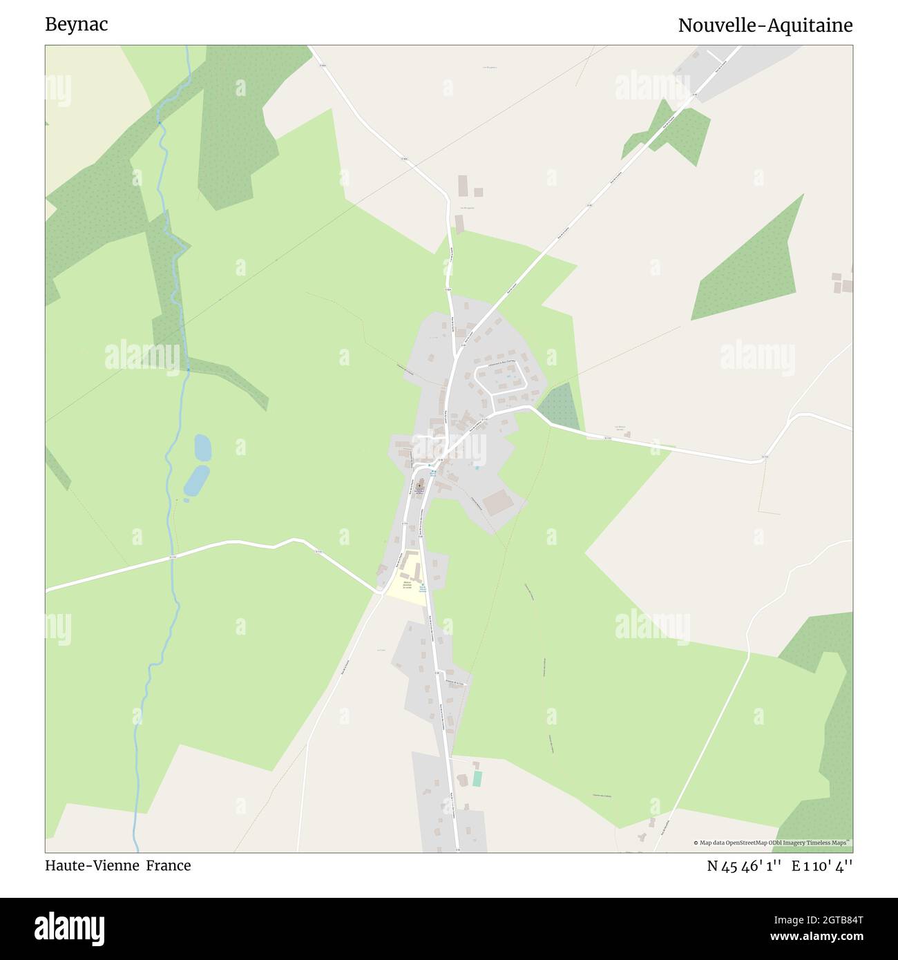 Beynac, Haute-Vienne, Frankreich, Nouvelle-Aquitaine, N 45 46' 1'', E 1 ...