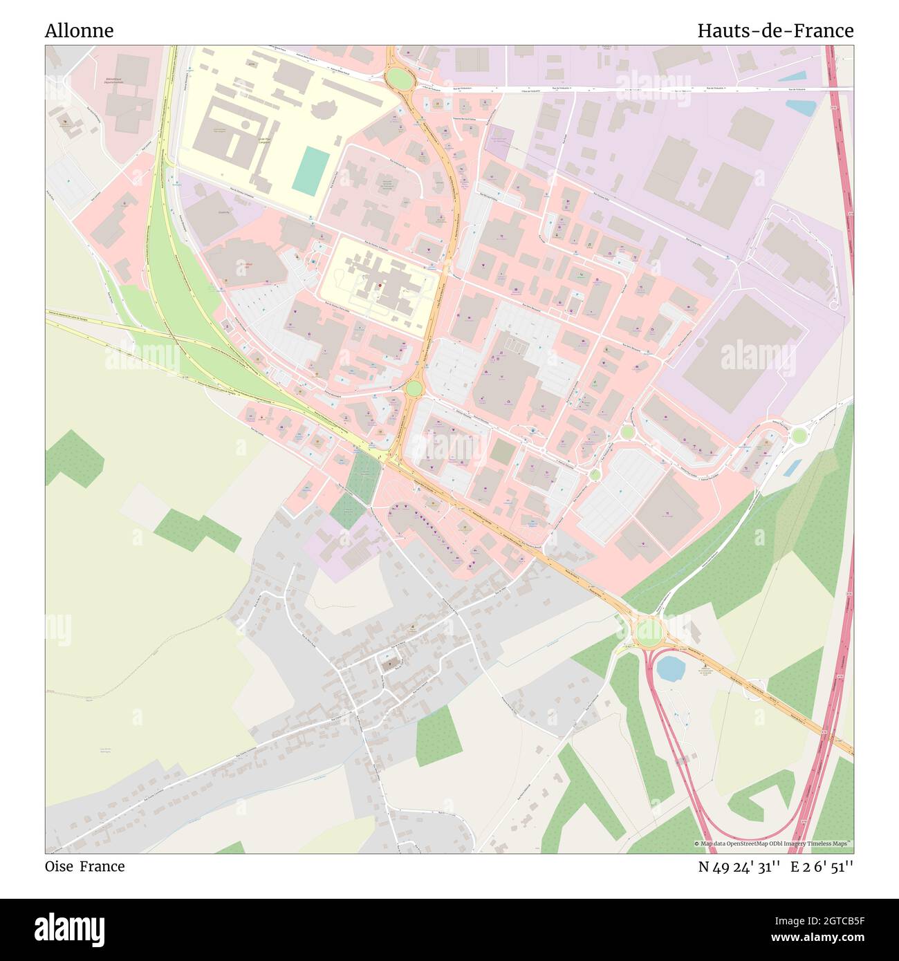 Allonne, Oise, France, Hauts-de-France, N 49 24' 31'', E 2 6' 51'', map ...