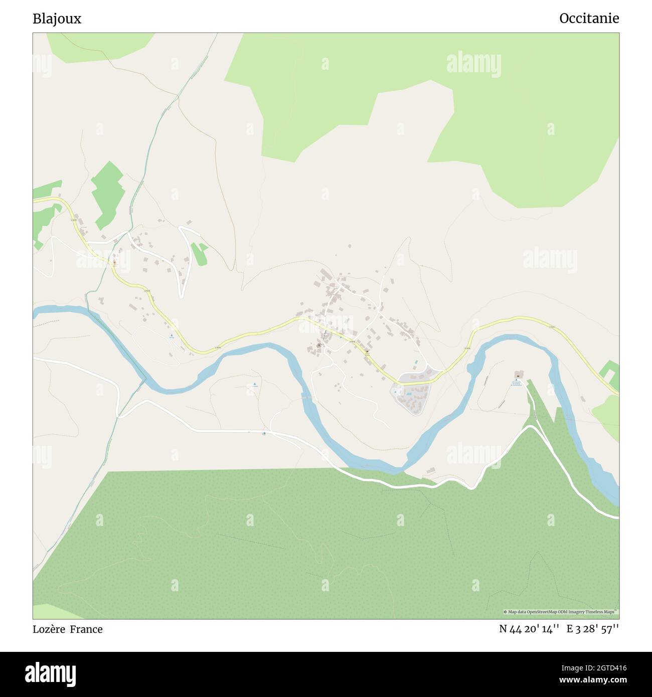 Blajoux, Lozère, France, Ocitanie, N 44 20' 14'', E 3 28' 57'', map ...