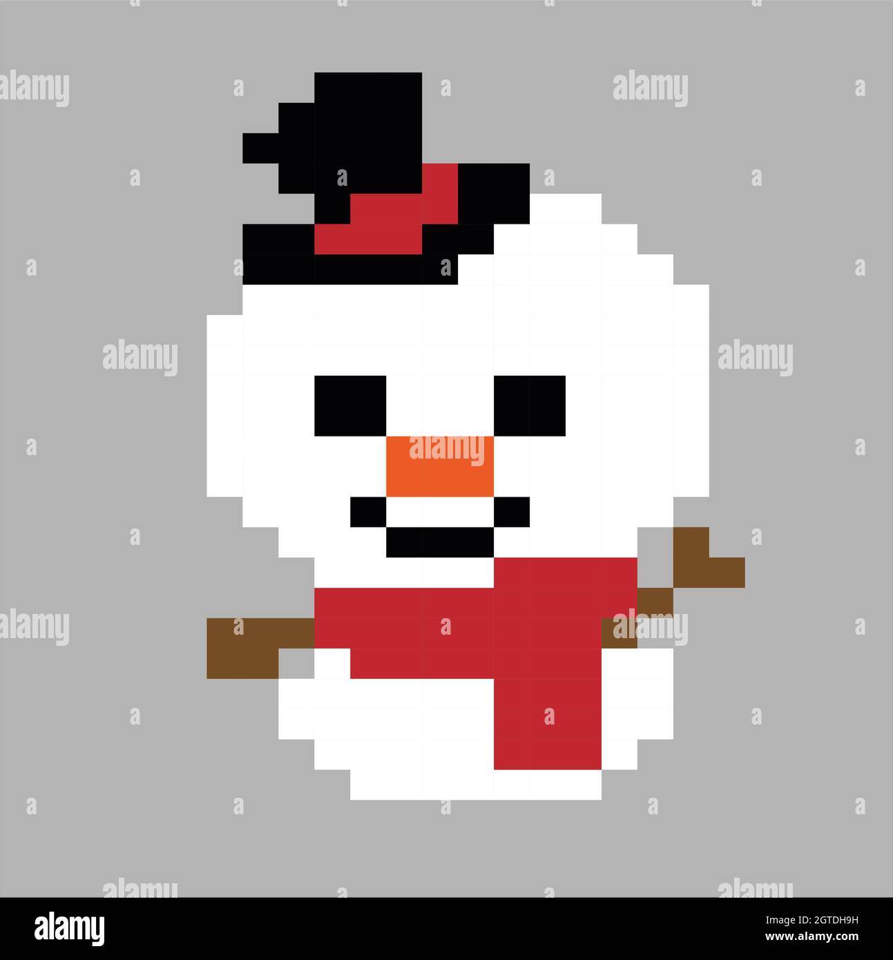 Snowman Pixel Art Illustration Stockfotografie - Alamy