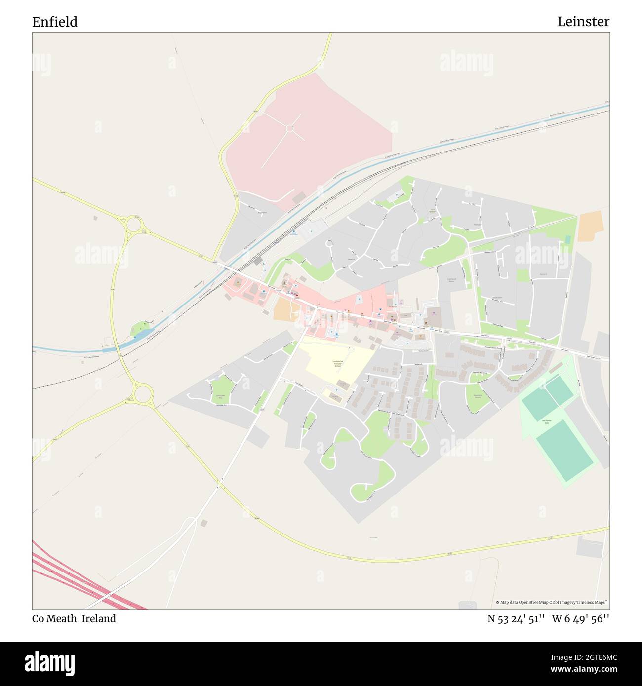 Enfield, Co Meath, Ireland, Leinster, N 53 24' 51'', W 6 49' 56'', map ...
