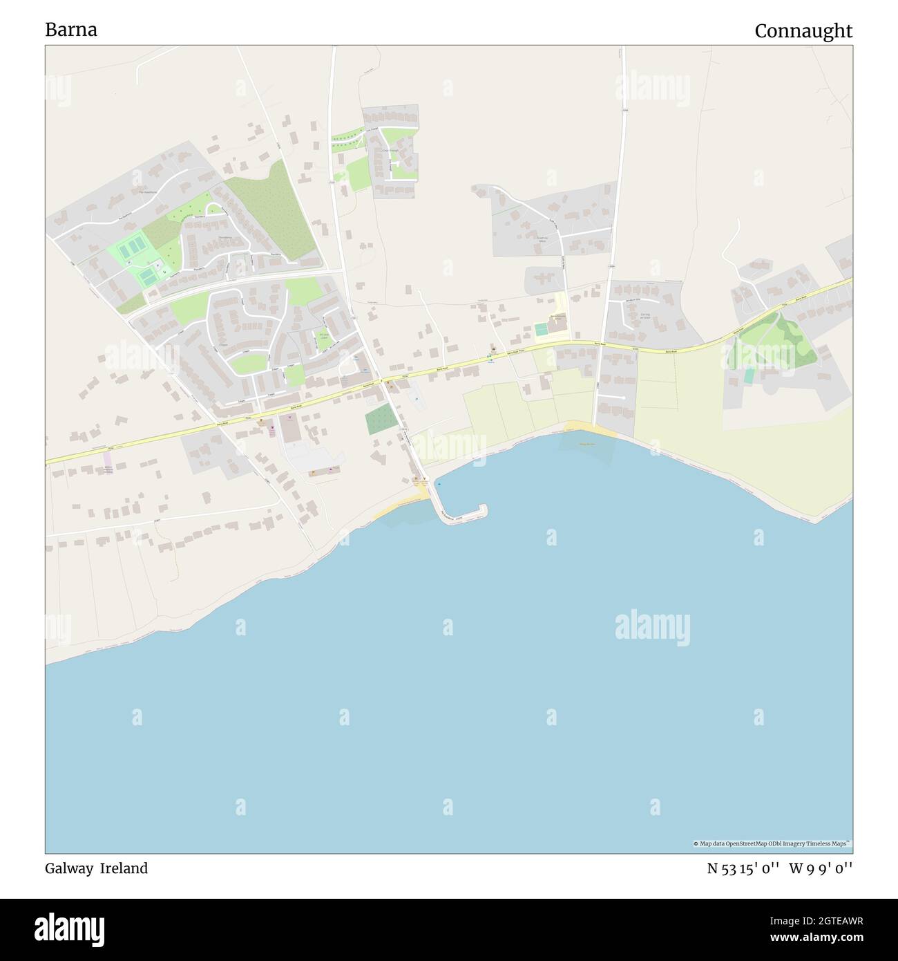 Barna, Galway, Ireland, Connaught, N 53 15' 0'', W 9 9' 0'', map ...